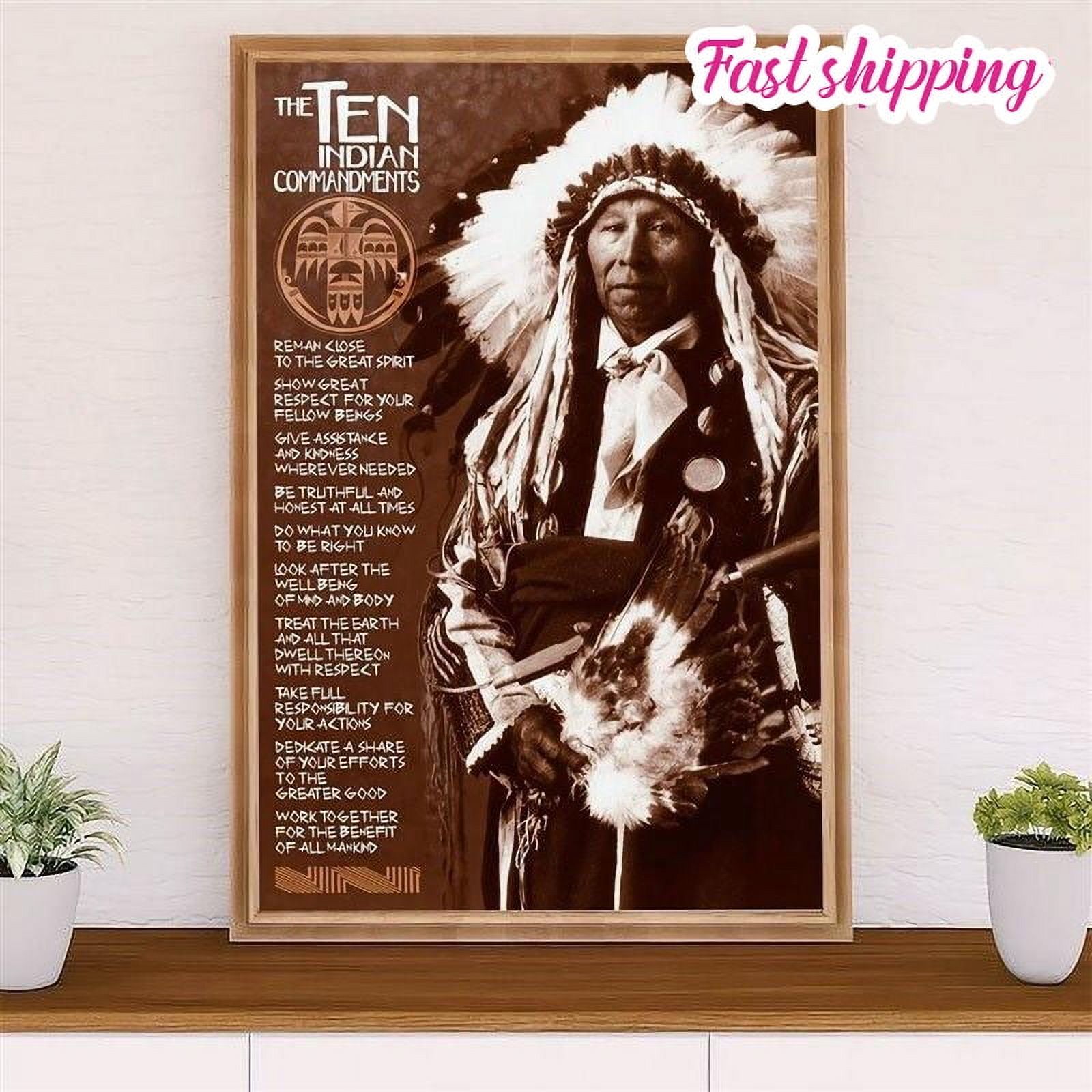 Native American Tribe Ten Indian Commandments American Indians Poster ...