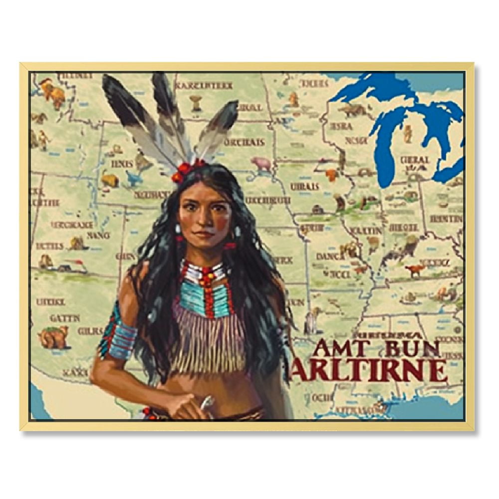 Native American Tribes State Icons Map Native Indigenous People Picture ...