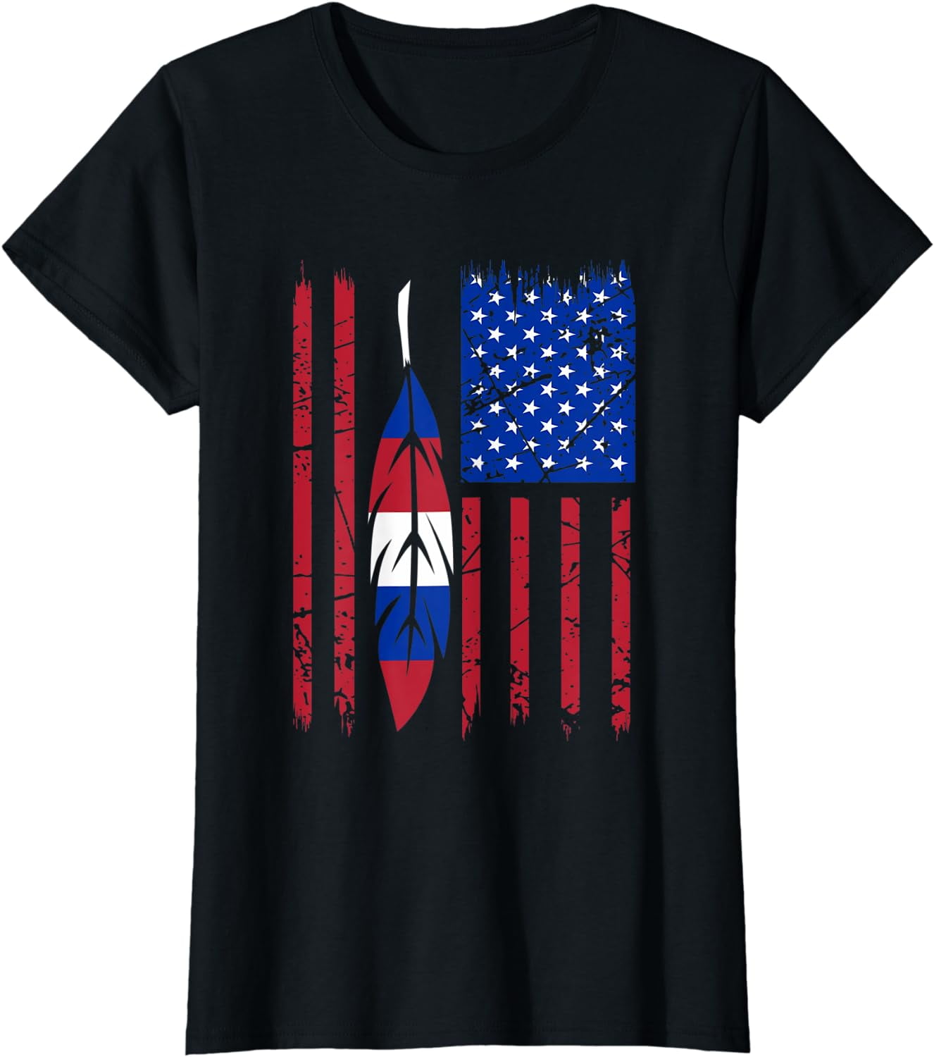 Native American USA Flag Pride Support Day Graphic T-Shirt - Walmart.com