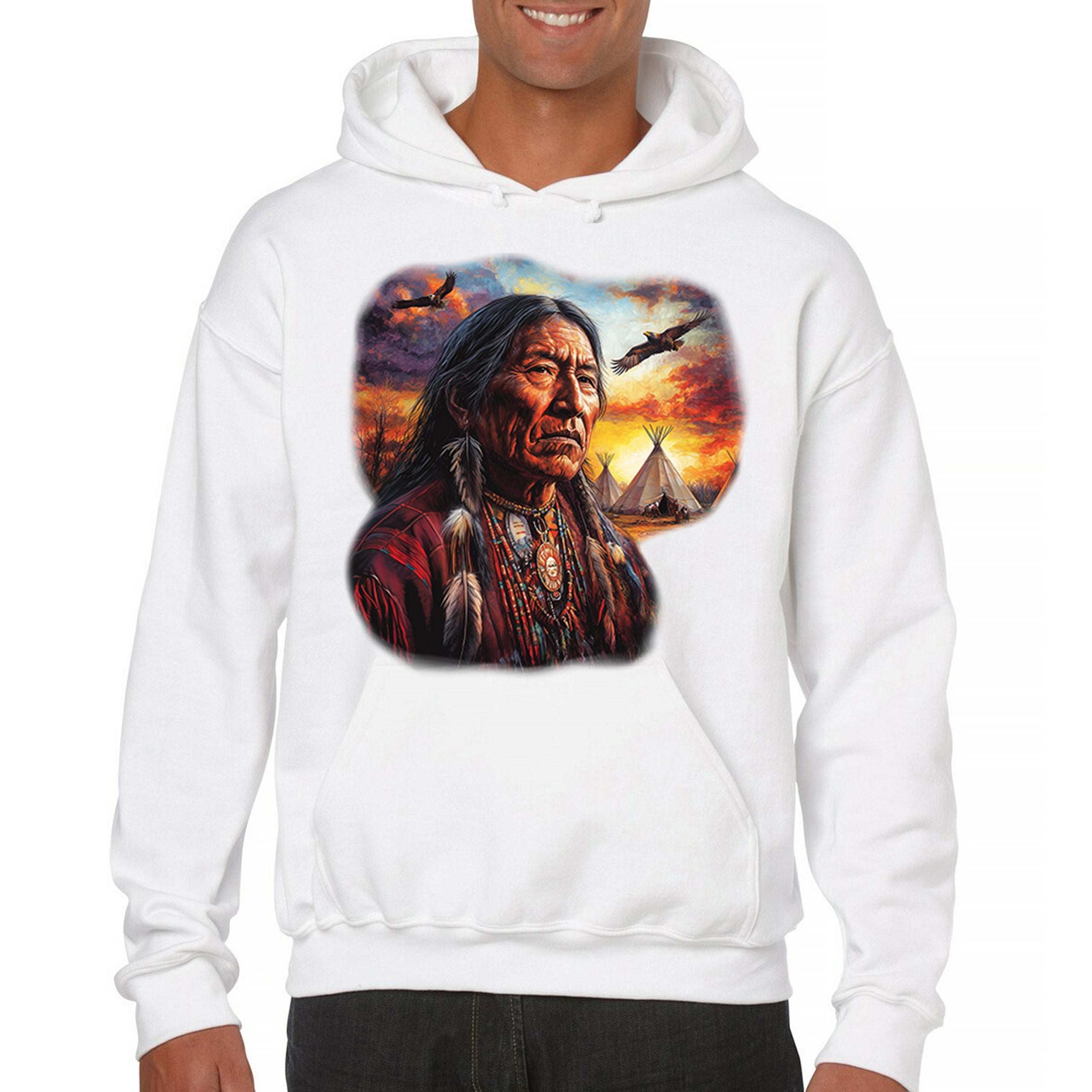 Native American Village Chief Sweatshirt Tribal Spirit Warrior Nature ...