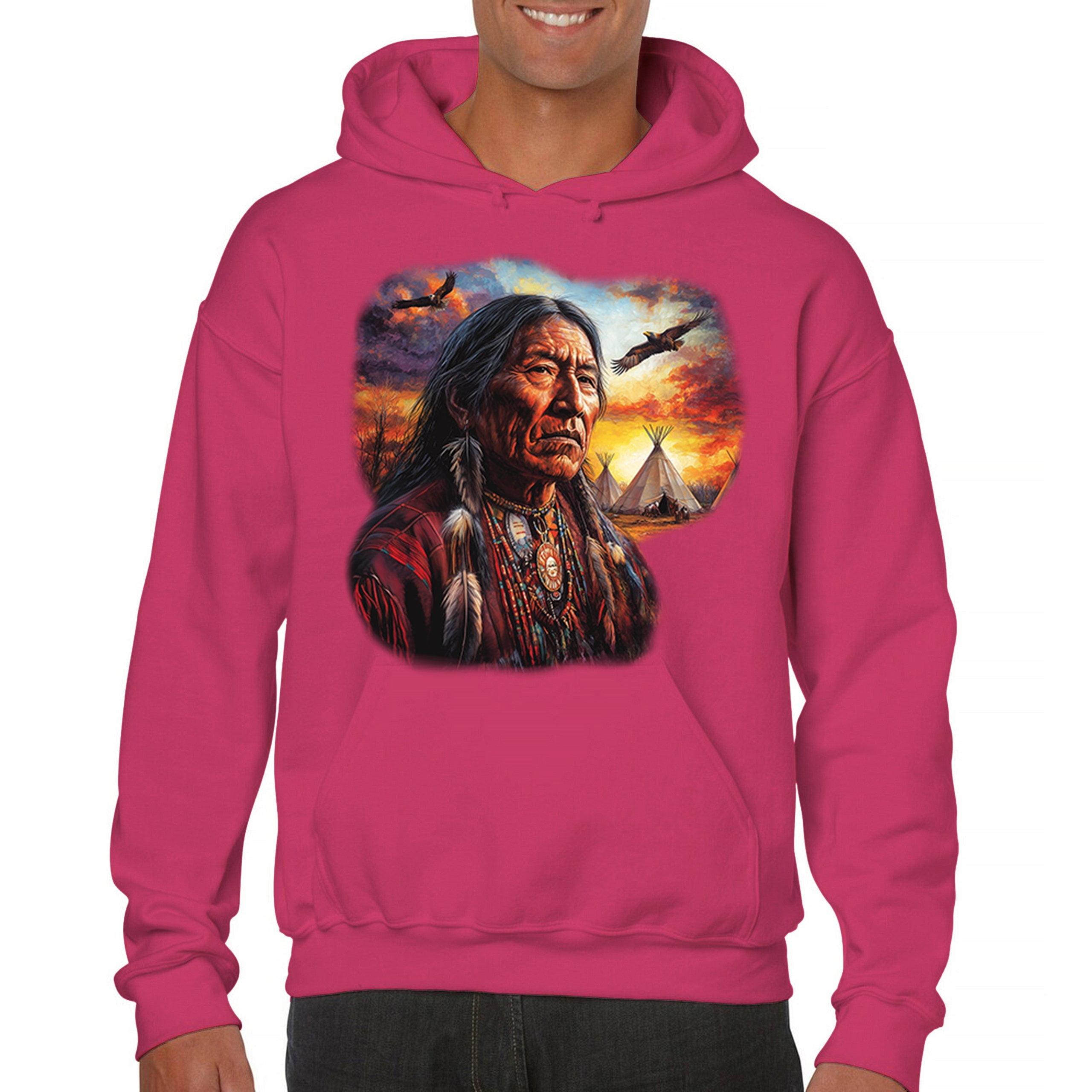 Native American Village Chief Sweatshirt Tribal Spirit Warrior Nature ...