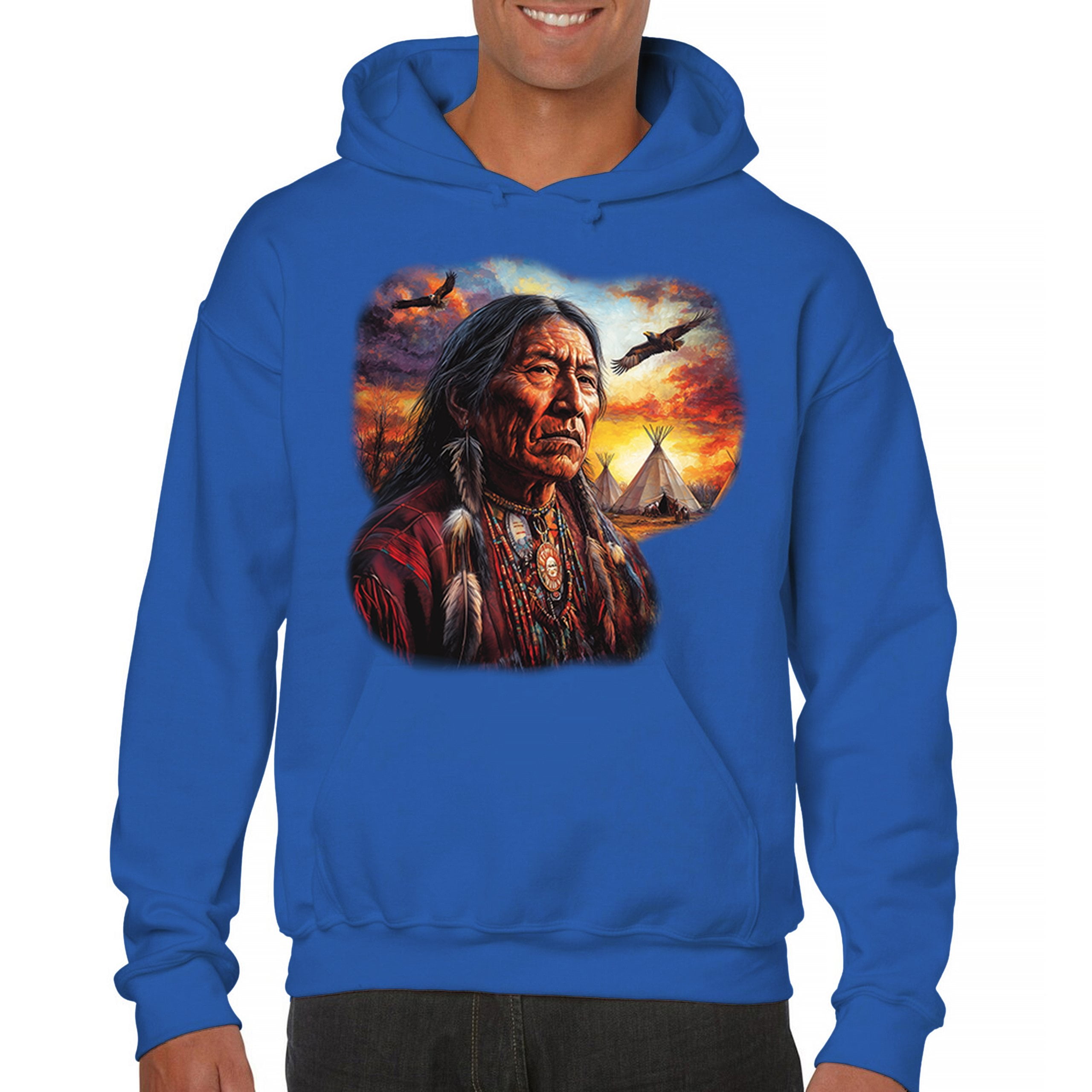 Native American Village Chief Sweatshirt Tribal Spirit Warrior Nature ...