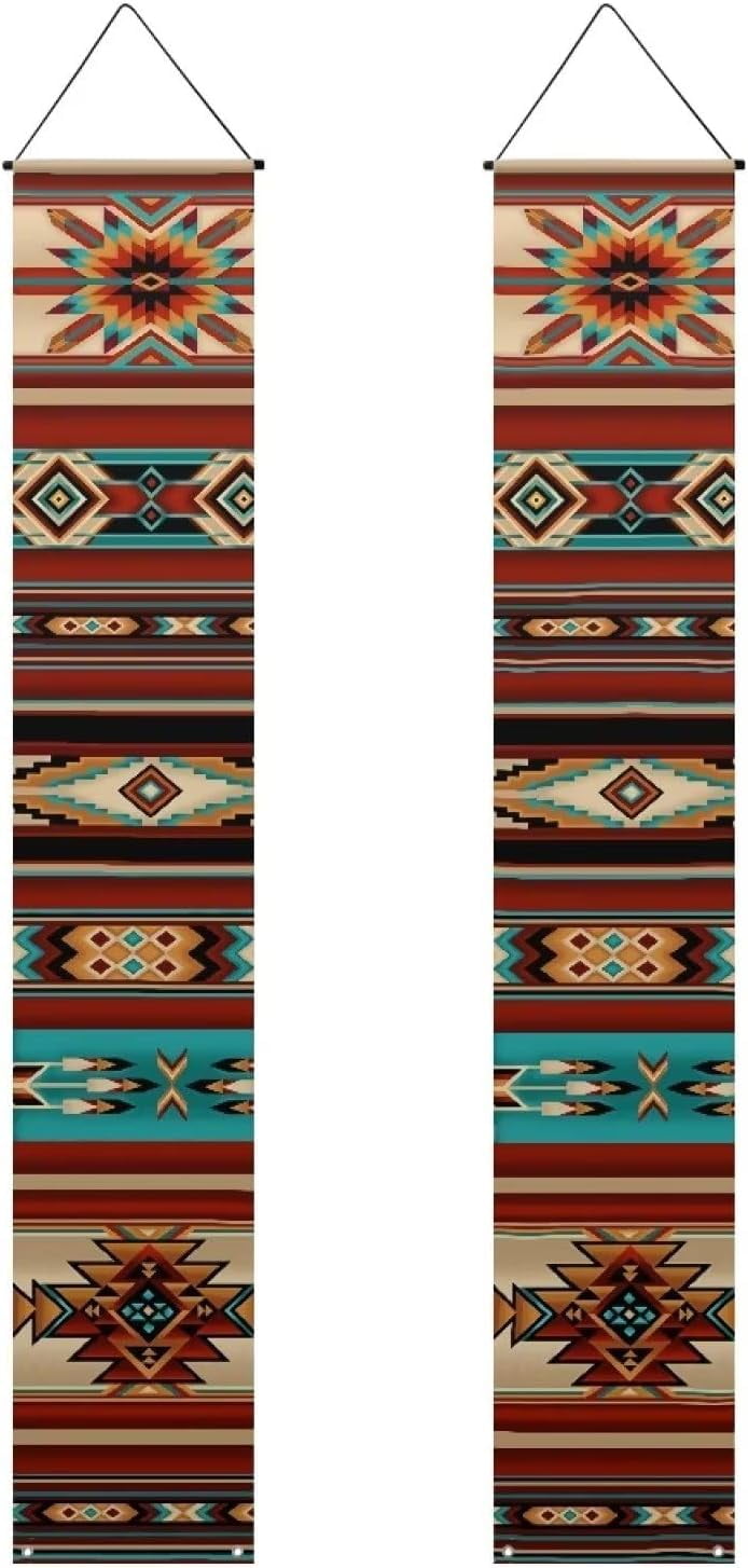 Native Aztec Porch Banners Hanging Flag Porch Sign for Front Door ...