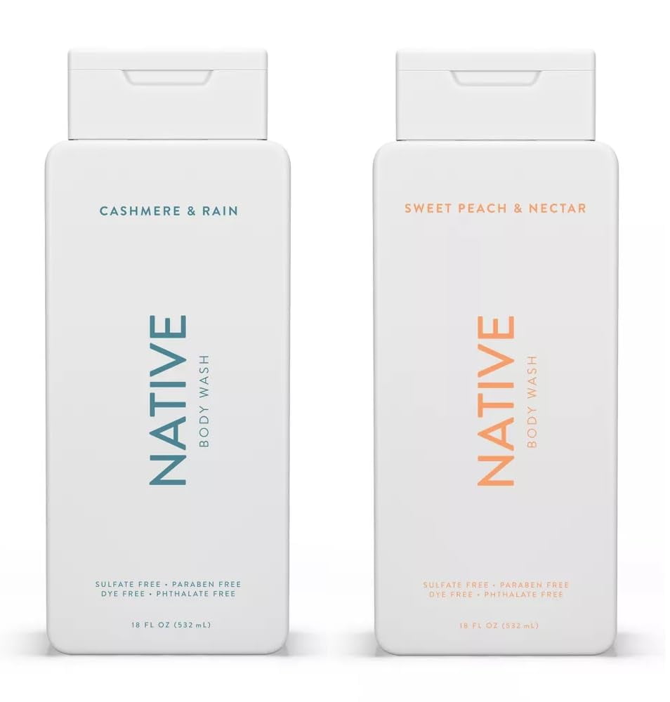 Native Body Wash 2-Pack: VTF5 Sweet Peach & Nectar + Cashmere & Rain ...