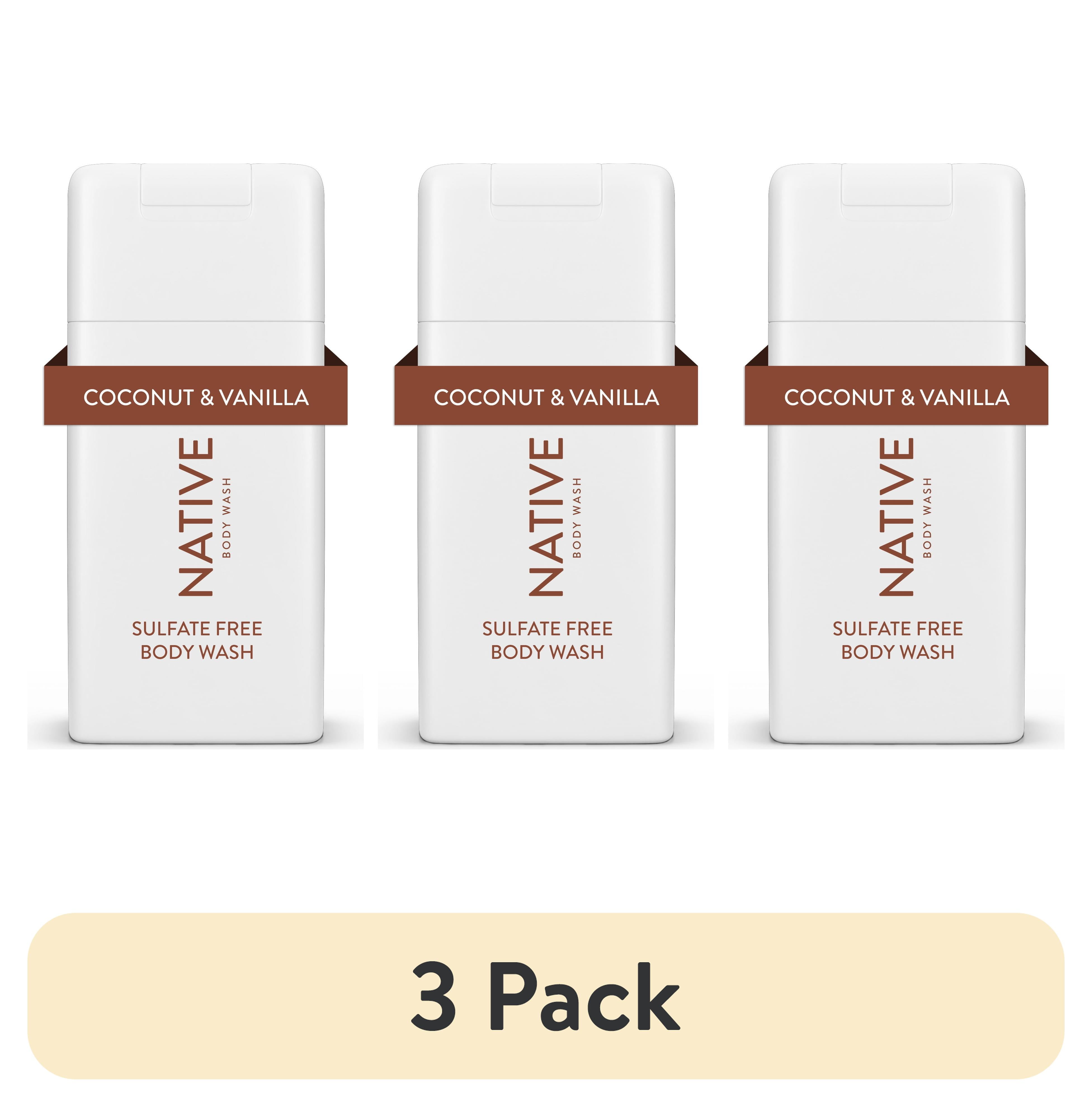 (3 pack) Native Body Wash, Sulfate Free, Coconut & Vanilla, for Women ...