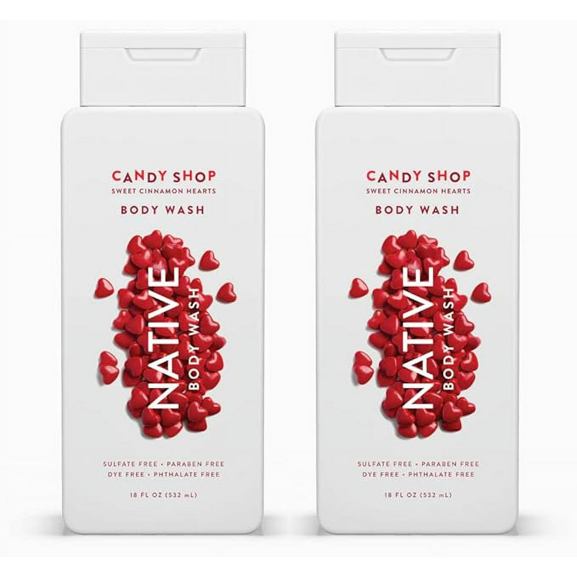 Native Candy Shop Sweet Cinnamon Hearts Body Wash, 18 fl oz, 2 Pack ...