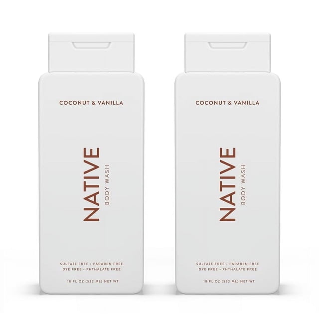 Native Coconut & Vanilla Moisturizing Body Wash – 2 Pack (18 fl oz Each ...