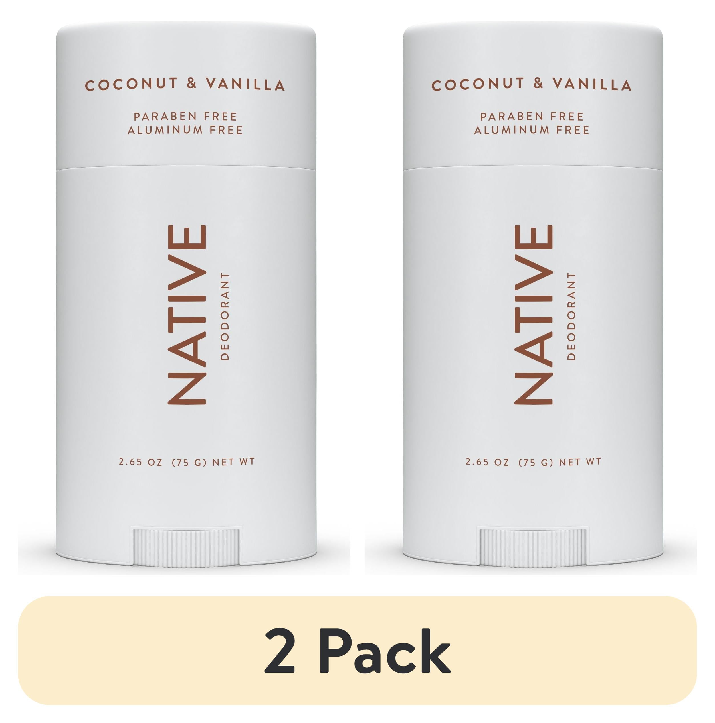 (Paquete de 2) Native Desodorante Aluminum Free, Coco y Vainilla, Desodorante para Mujeres y ...