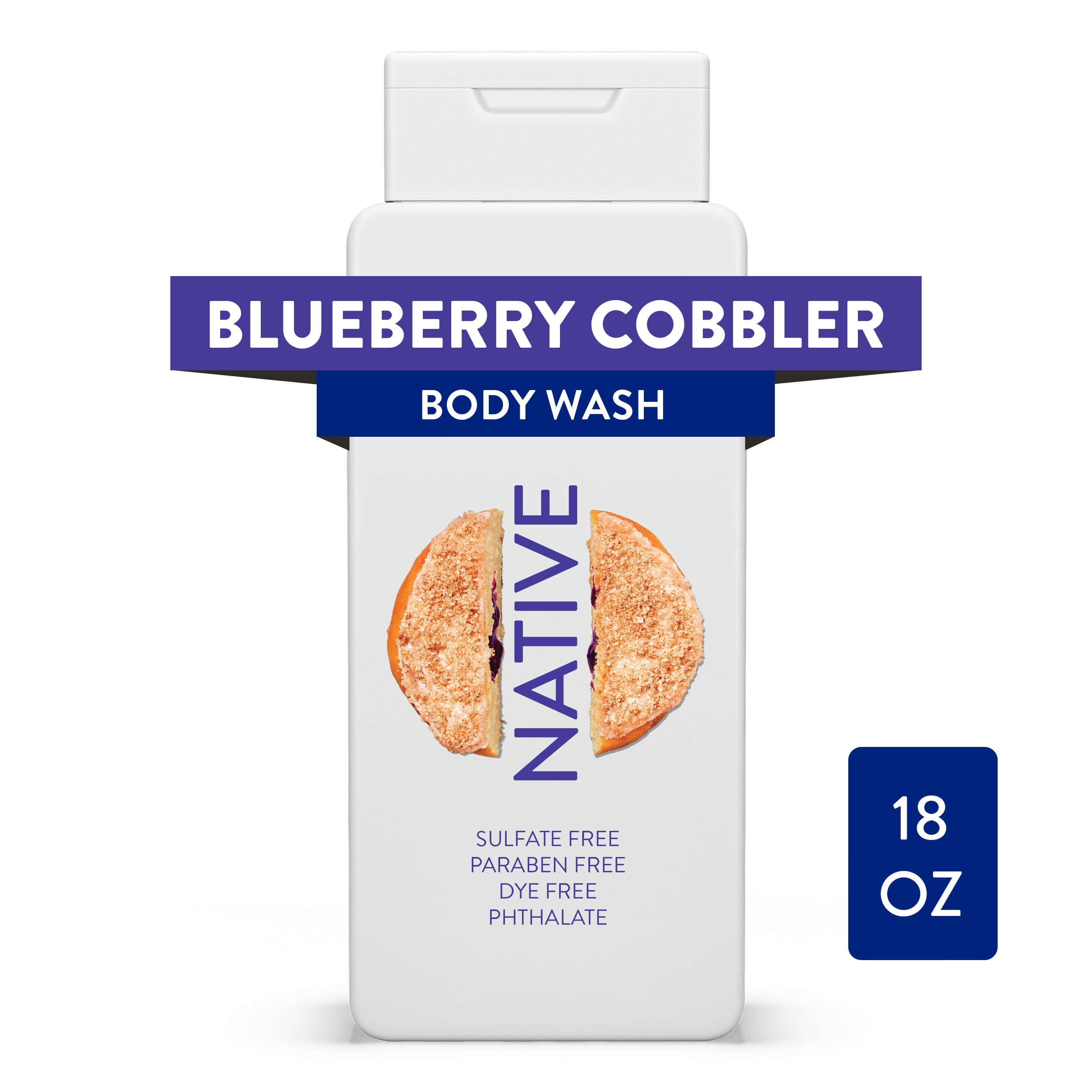 Native Dunkin' Body Wash for Women and Men, Sulfate Free, Blueberry ...