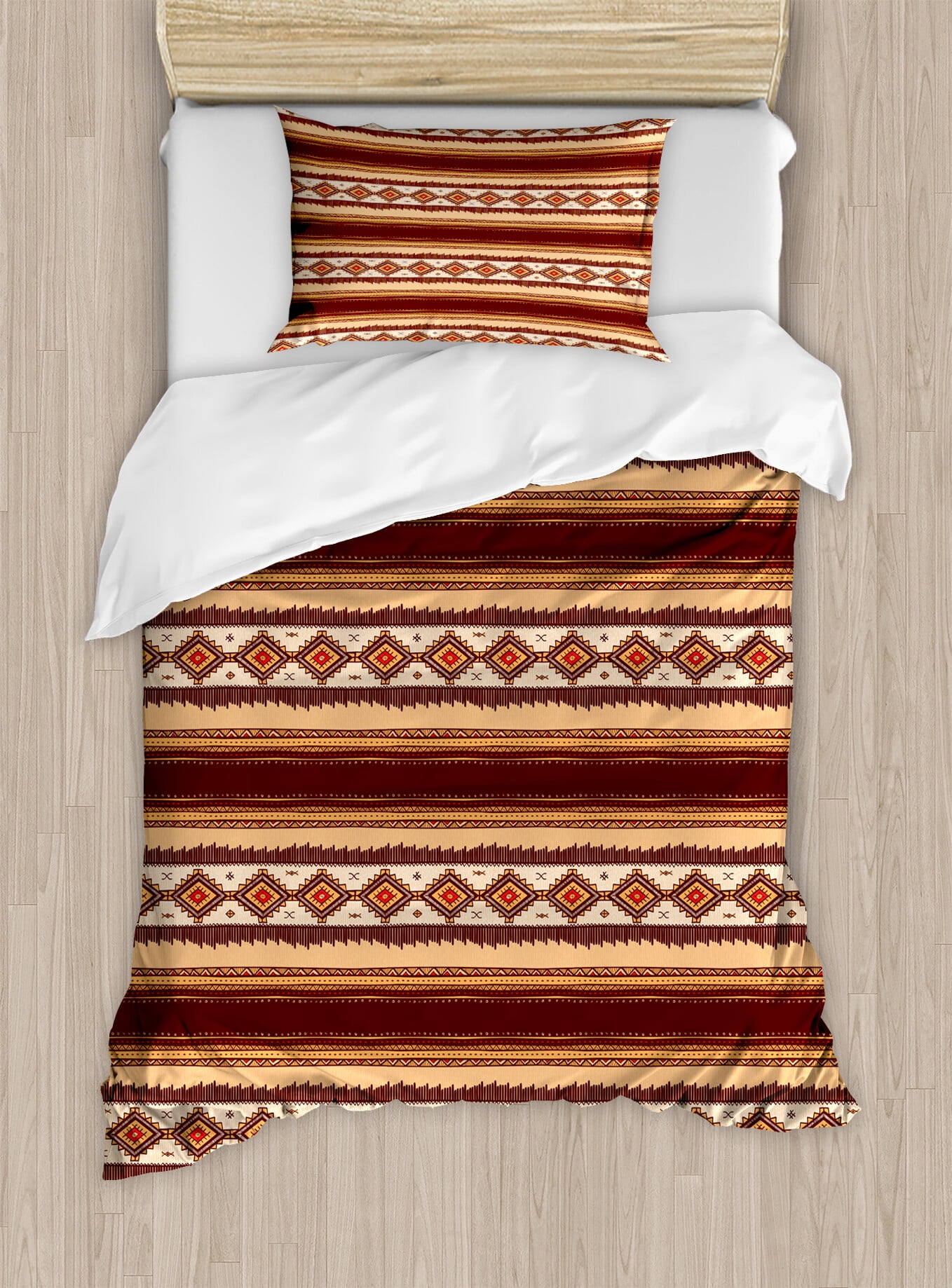 Native Duvet Cover Set, Native Indigenous Pattern Prehistoric Country ...