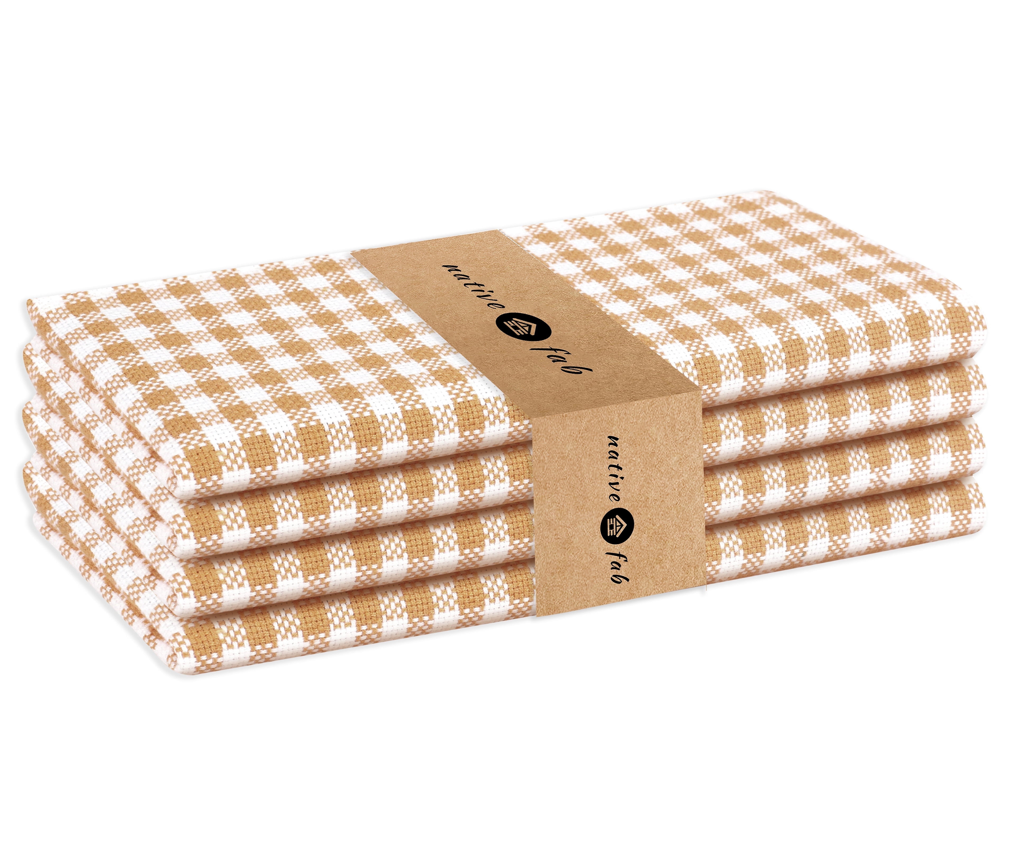 Native Fab 100% Cotton Gingham Check Plaid Fabric Cloth Dinner Napkins ...