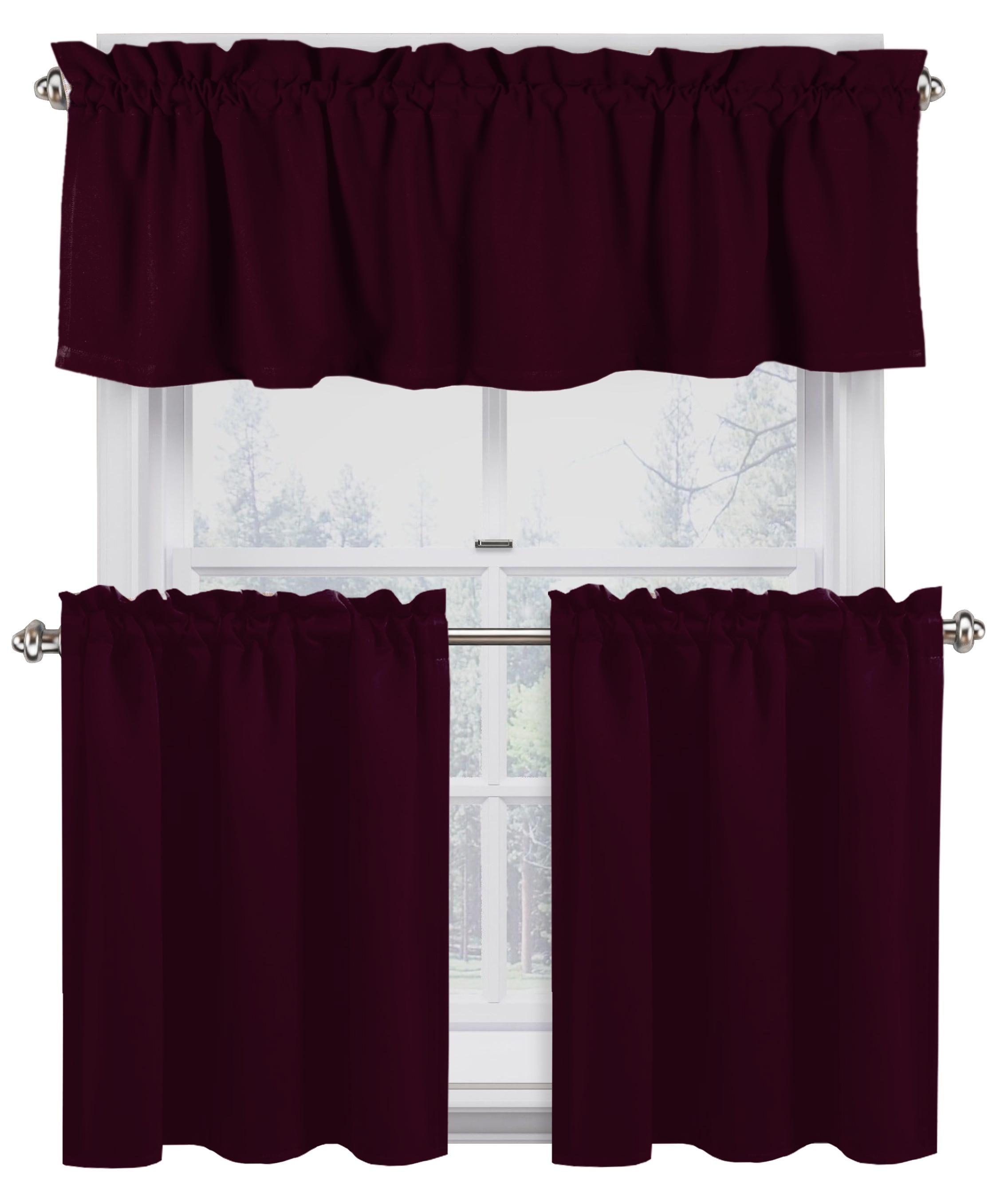 Native Fab 100% Cotton Kitchen Window Curtain Tiers Valance 3 Piece ...