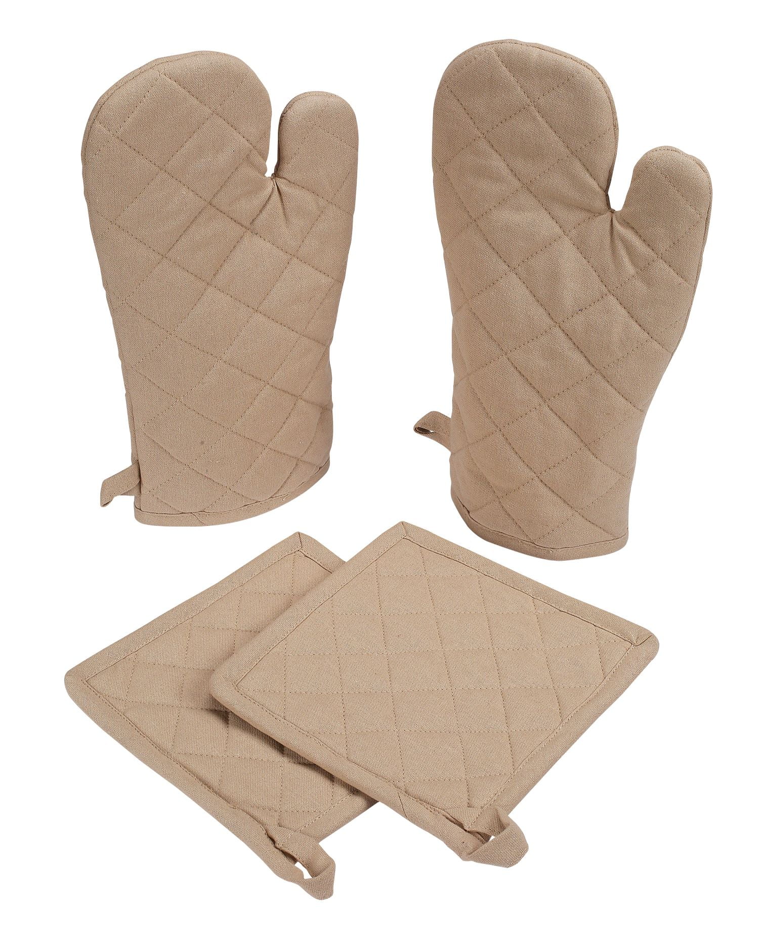 GREVY Quilted CottonHeat Resistant Oven Mitts Pot Holders with Pocket ...
