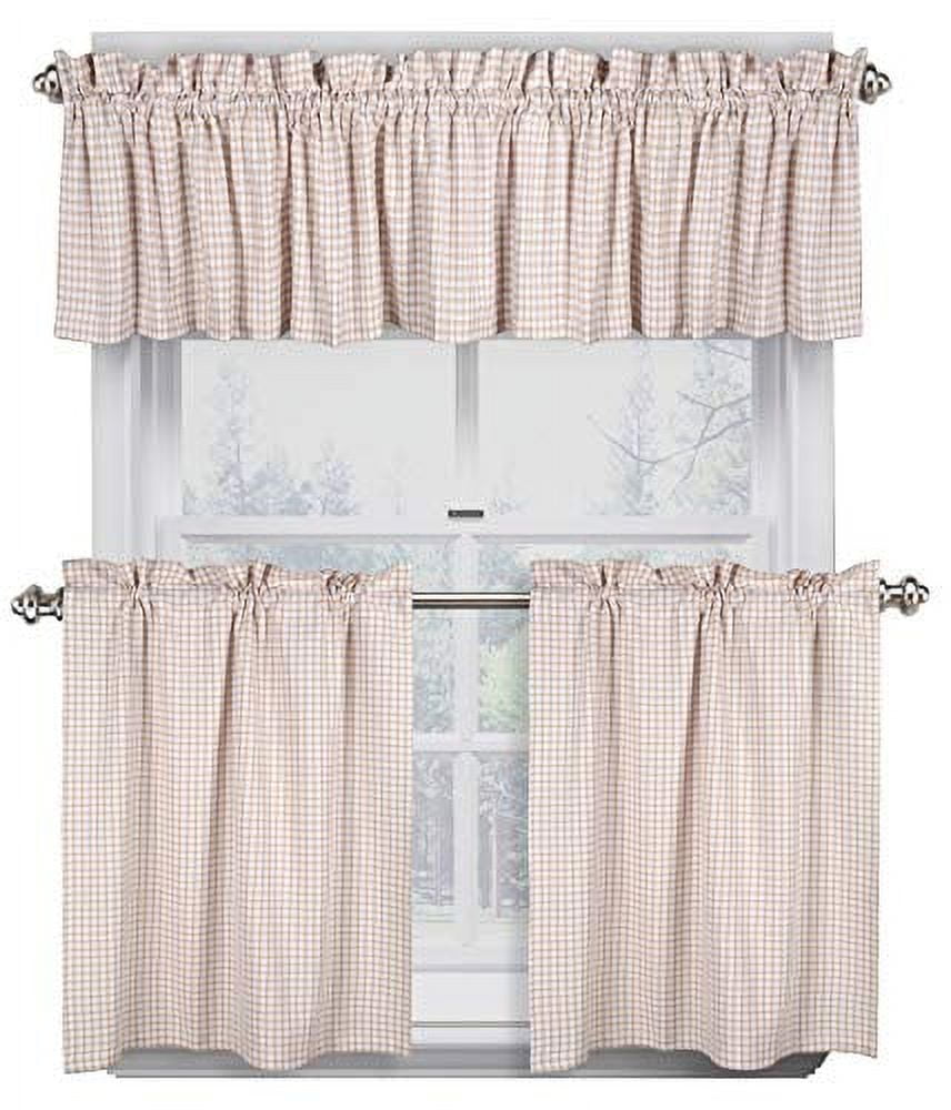 Native Fab 3 Pieces Window Curtain Tiers and Valance Set - Farmhouse ...