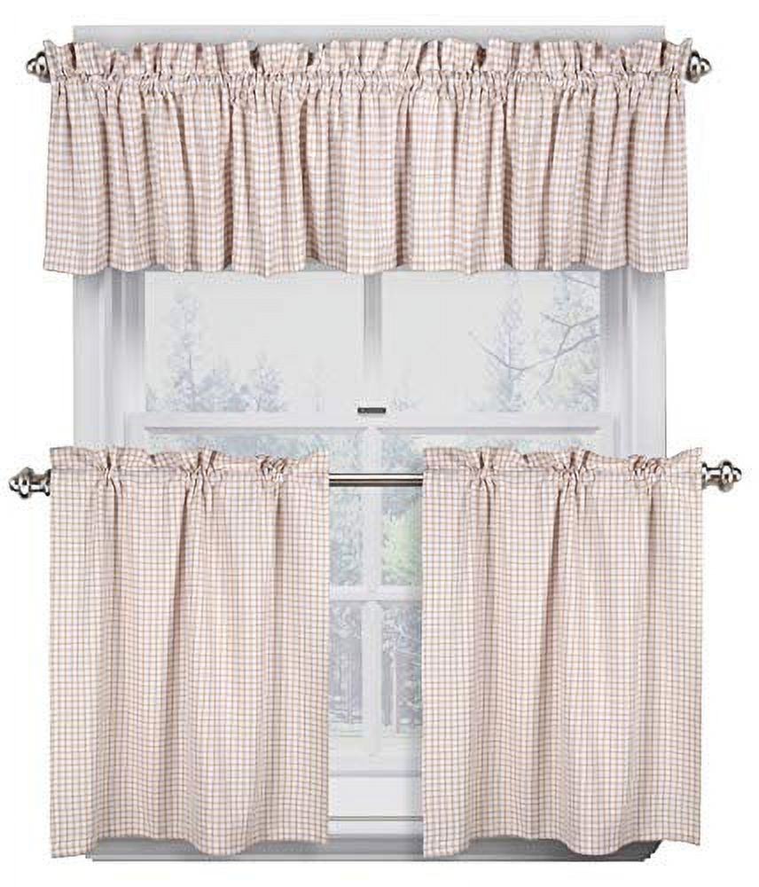 Gingham Check Live~Laugh~Love Complete 3 Pc. Kitchen Curtain Tier ...