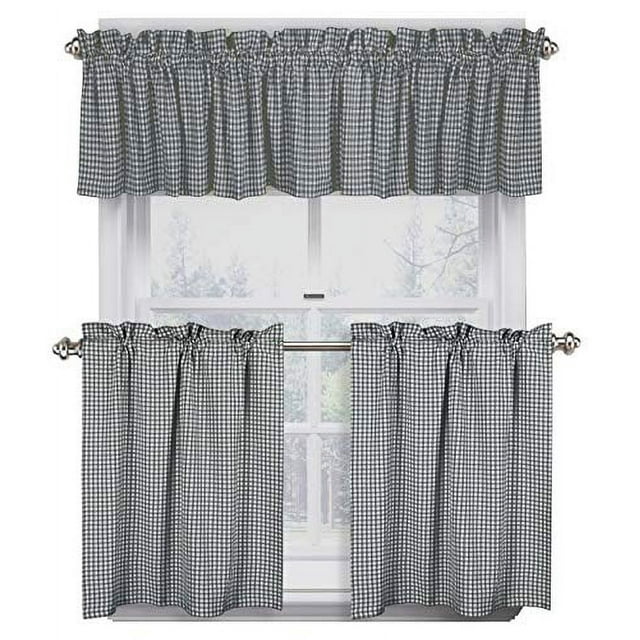 Native Fab 3 Pieces Window Curtain Tiers and Valance Set - Farmhouse ...