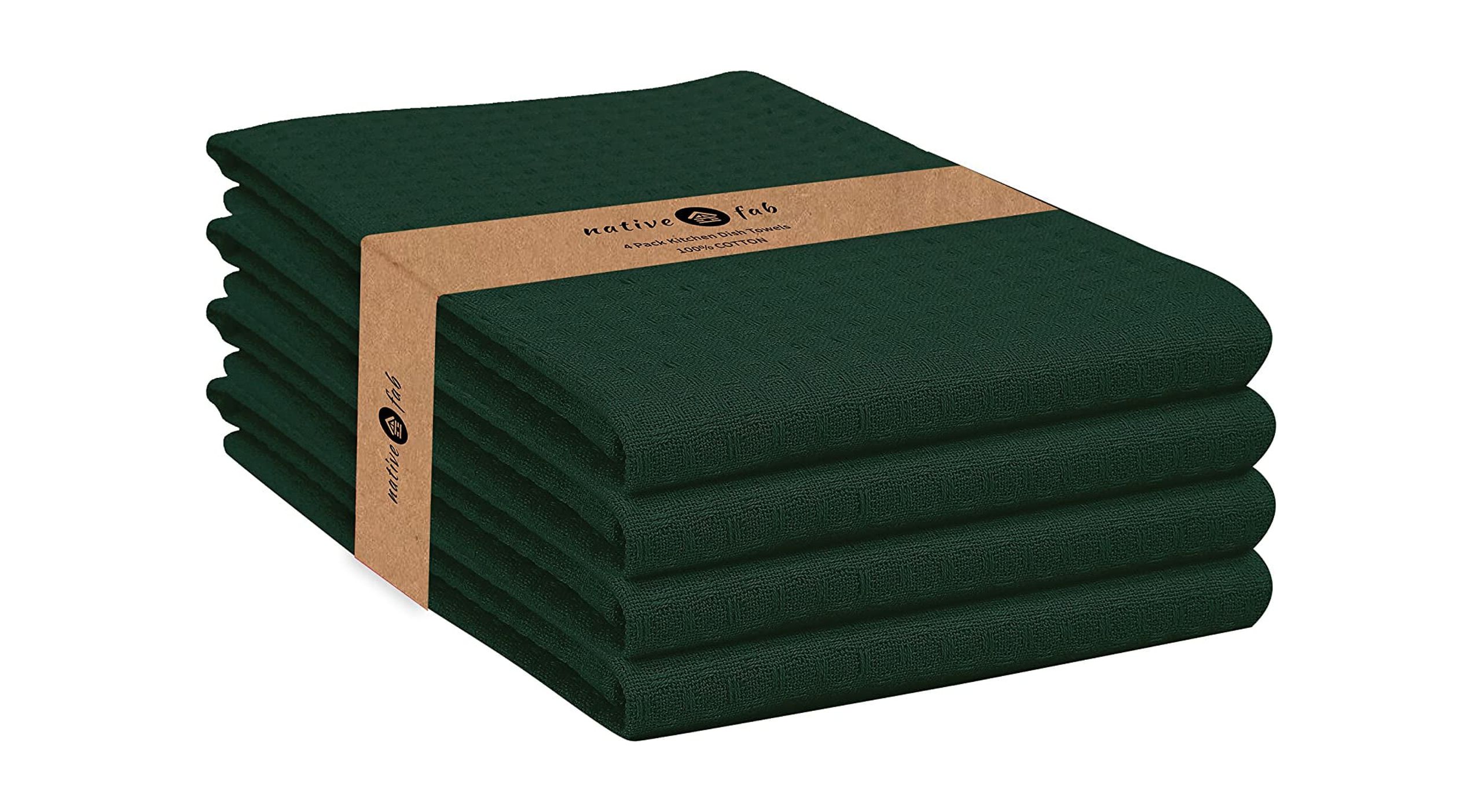 Native Fab 4 Pack Waffle Kitchen Tea Towels 16x26 - Absorbent ...