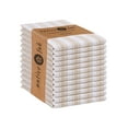 Native Fab Dish Towels, 12 Set, Basket Weave Stripe, 15x25, Cotton, Beige White - Walmart.com