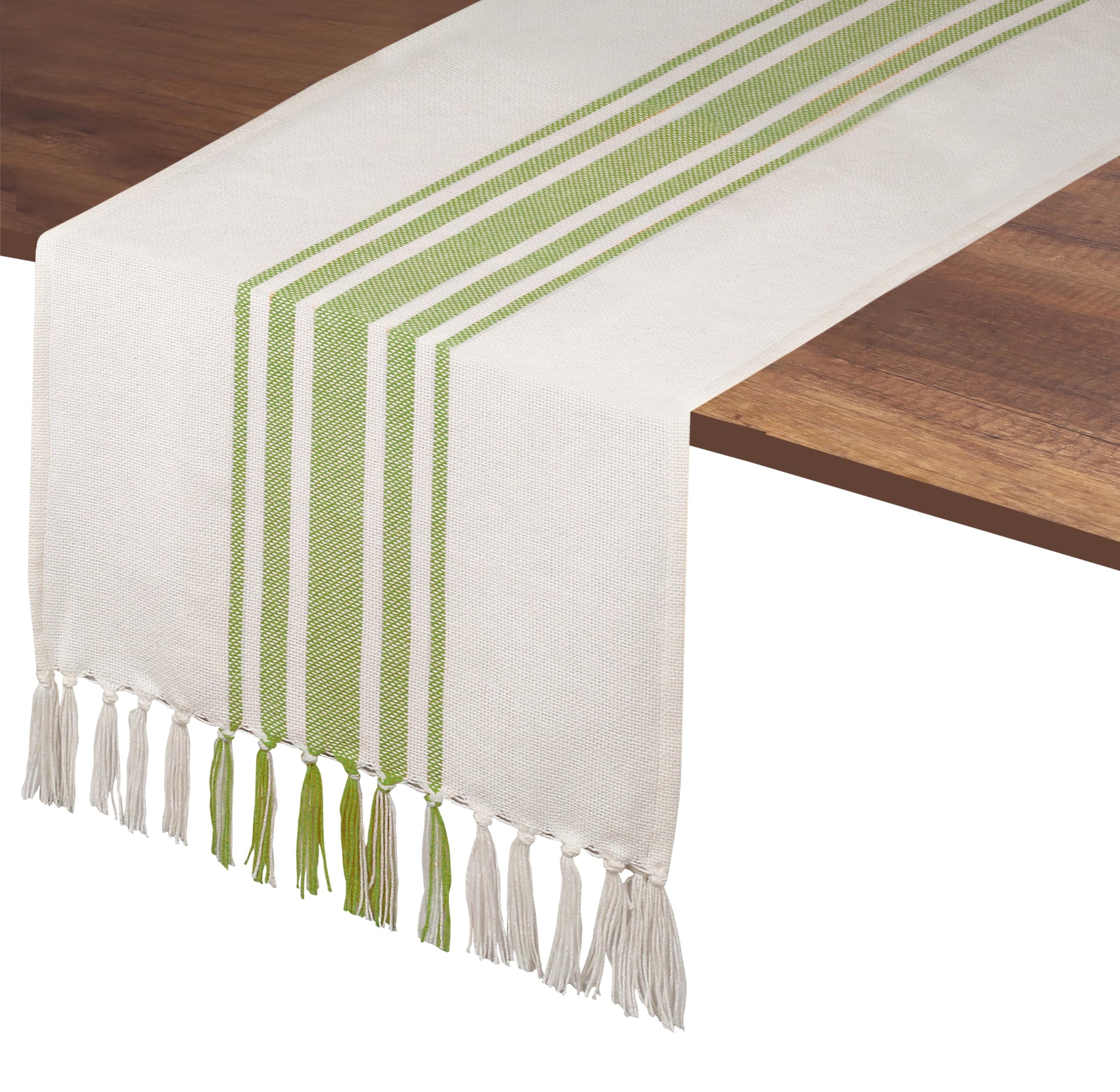 Native Fab Dining Stripe Table Runner with Tassels 100% Cotton, 14"x72 ...
