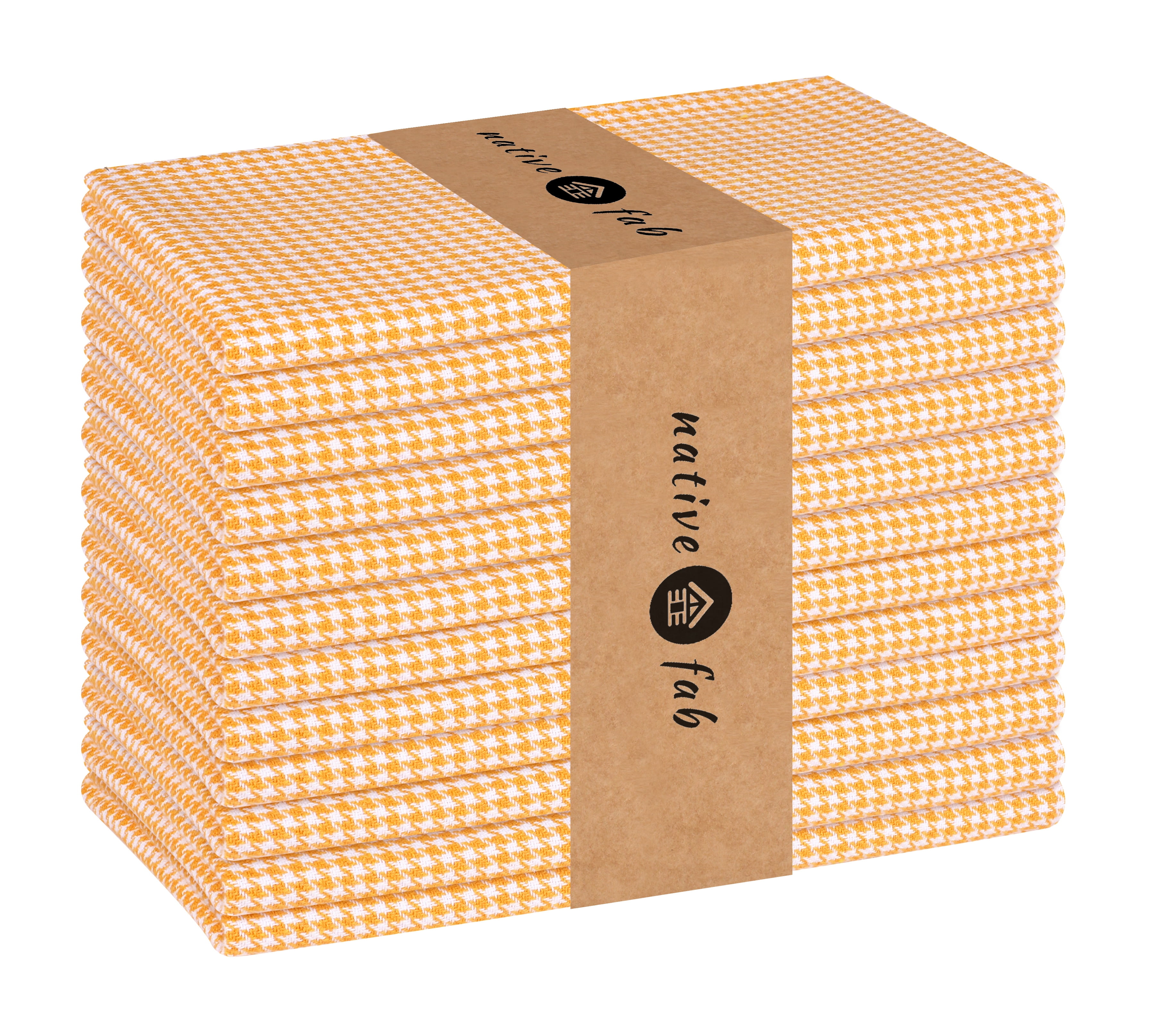 Native Fab Reusable Houndstooth Cloth Napkin 18x18 Cotton Set of 12 ...