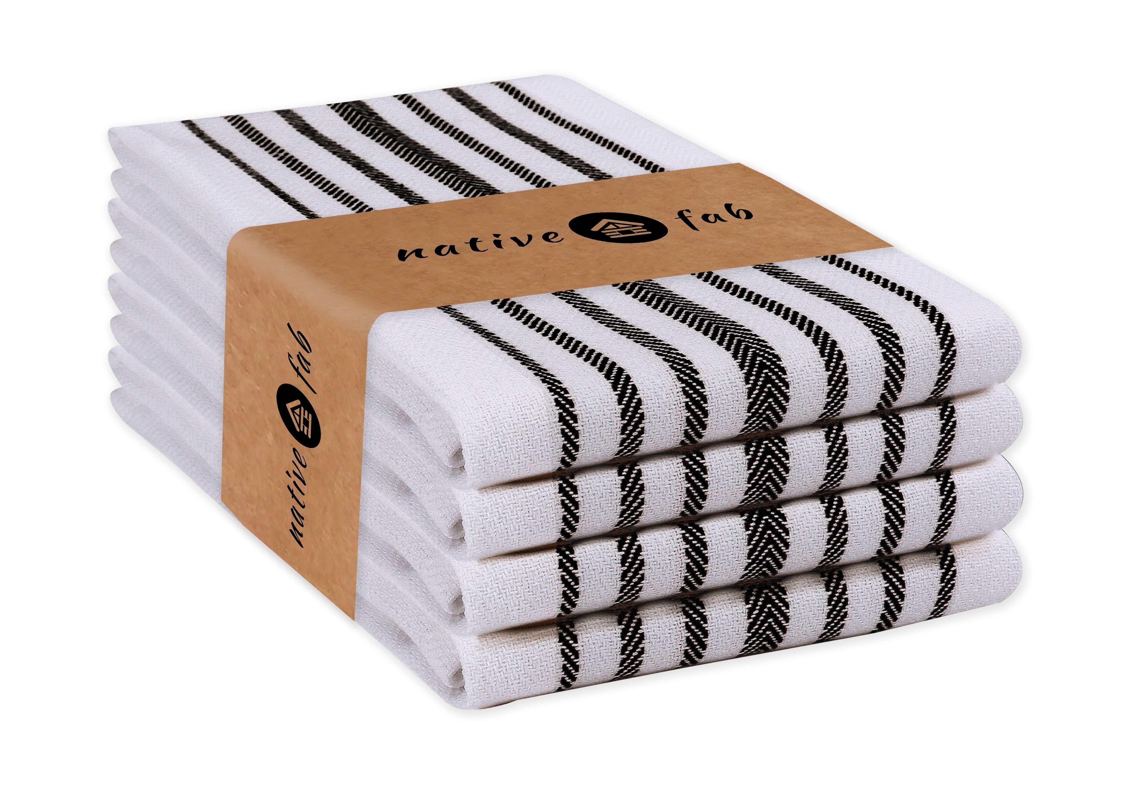 Native Fab Scandia Stripe Kitchen Dish Towel - Soft Cotton Dishcloths ...