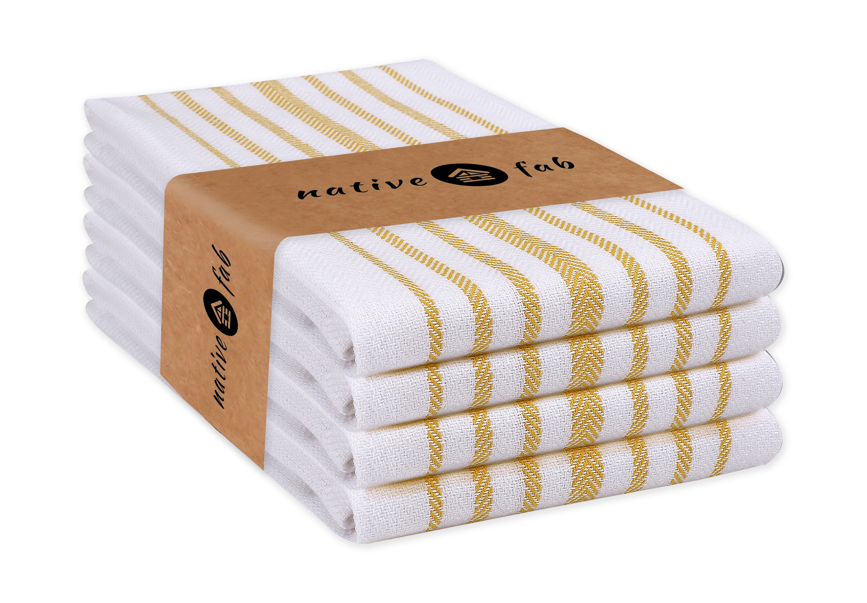 Native Fab Scandia Stripe Kitchen Towel - Absorbent Cotton Dishcloths 16"x26" - Set of 4 ...