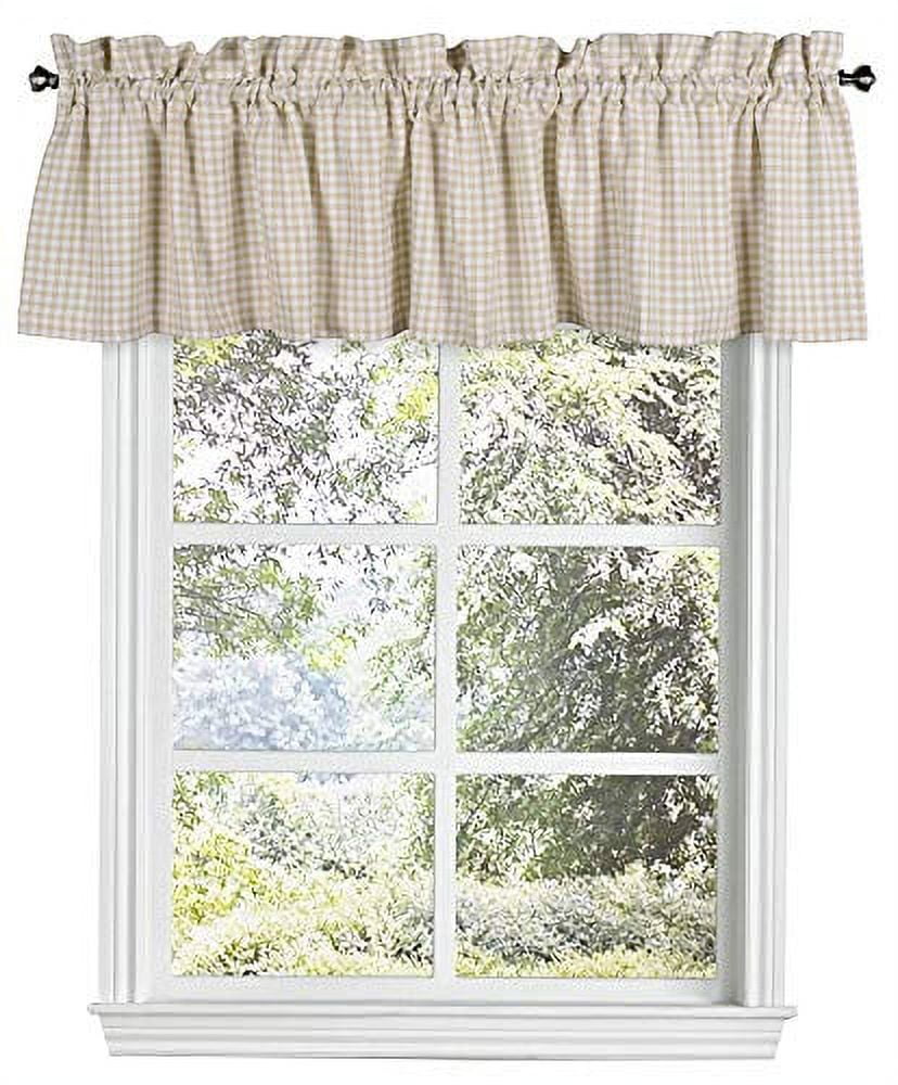 Native Fab Set of 2 Farmhouse Valance Curtains for Windows 58"x15" for ...