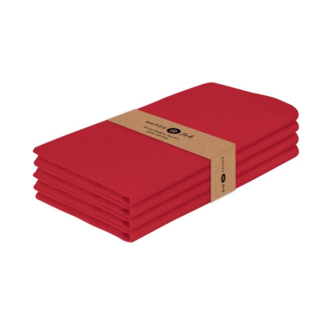 Native Fab Table Cloth Napkin Cotton 17"x17" Reusable Set of 4 - Red ...