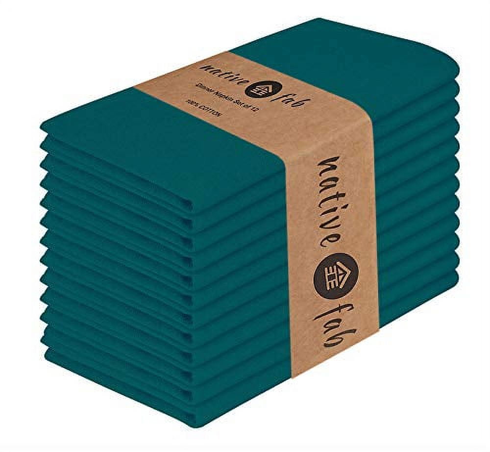 Native Fab Table Dinner Napkin Set of 12, Soft Cotton Reusable Fabric ...