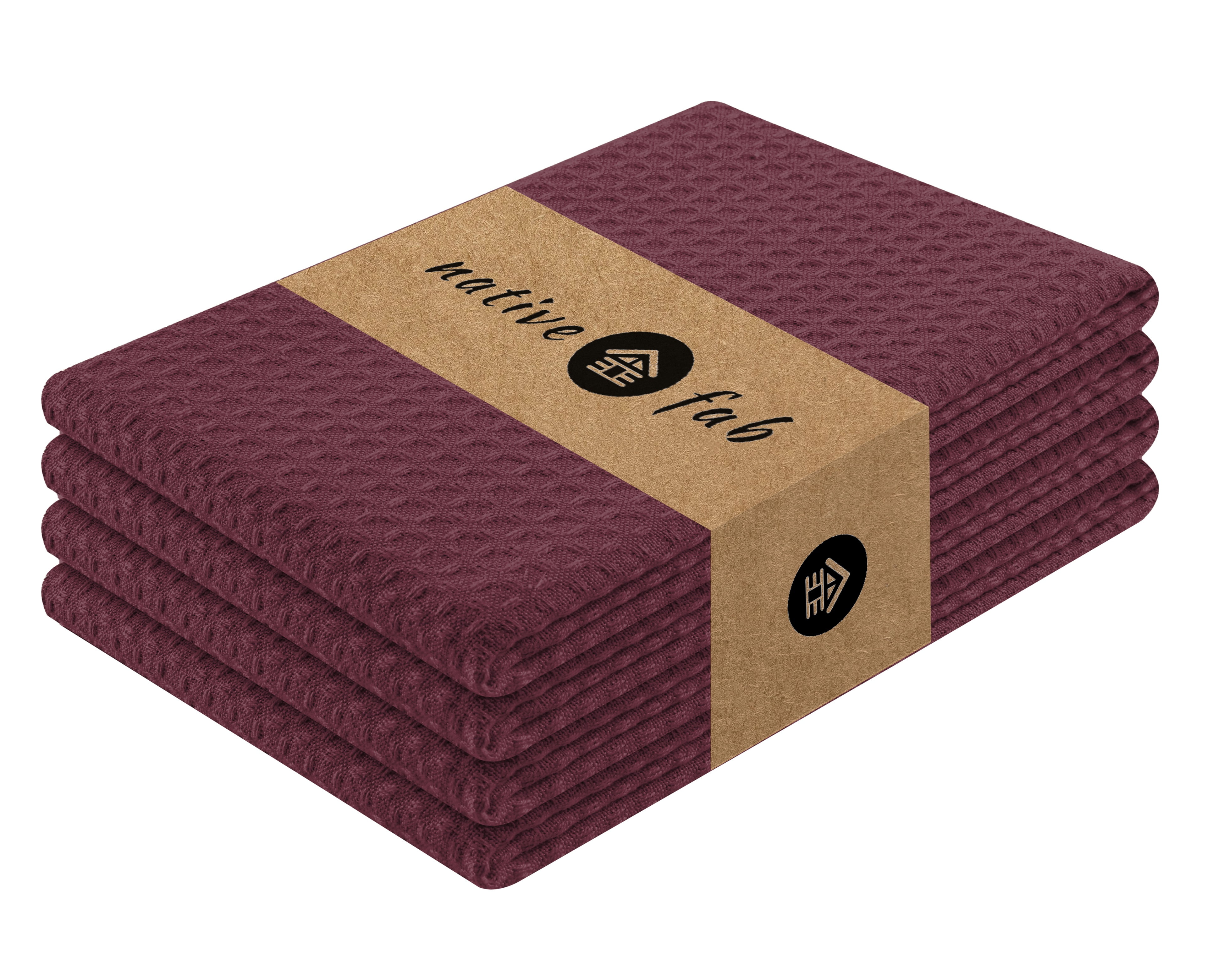 Native Fab Waffle Cotton Dish Tea Towels 16x26 - Kitchen Dishcloths ...