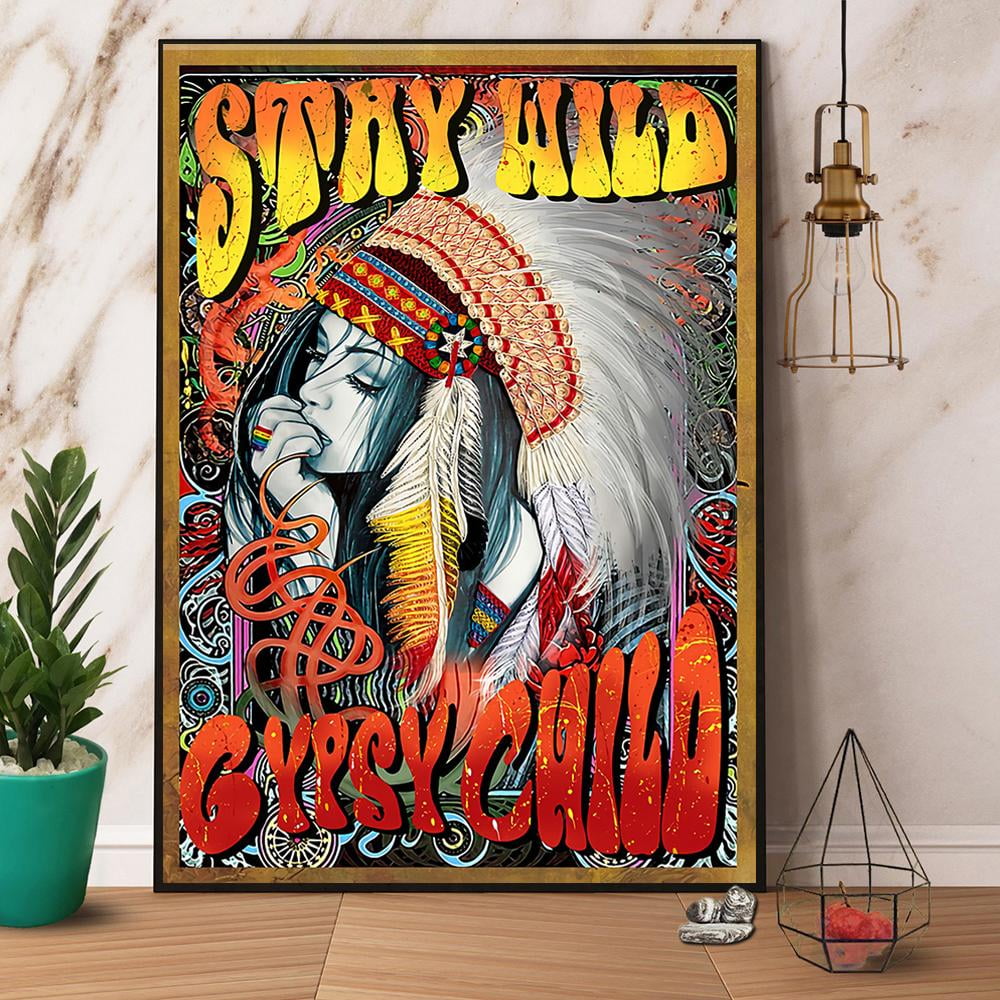 Native Girl Stay Wild Gypsy Child Paper Poster No Frame Matte Wall Art ...