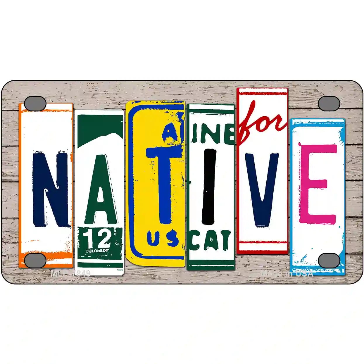 Native License Plate Art Wood Metal Novelty License Plate 4" x 2.2 ...
