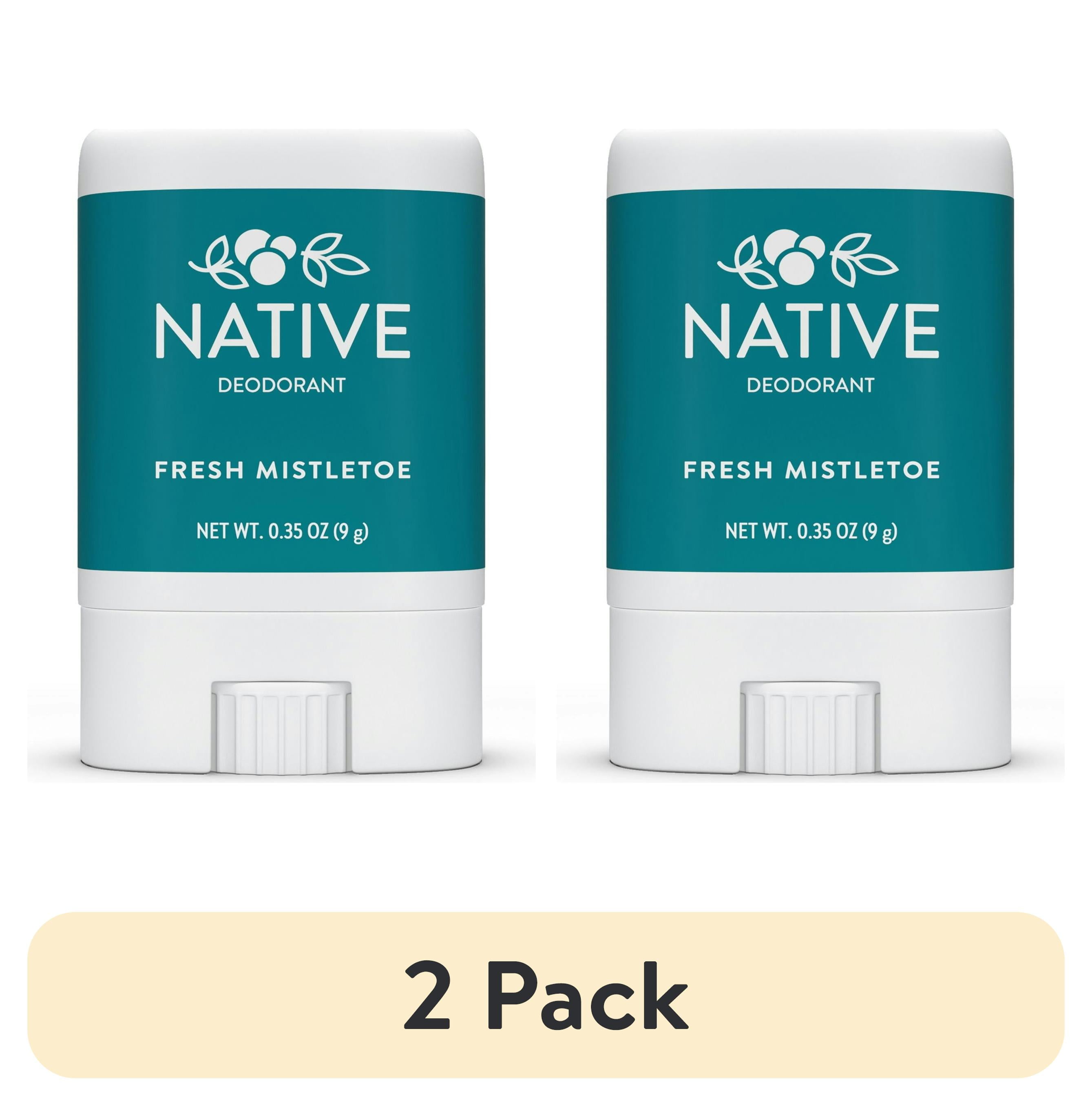 (2 pack) Native Limited Edition Fresh Mistletoe Mini Deodorant, 0.35 oz ...
