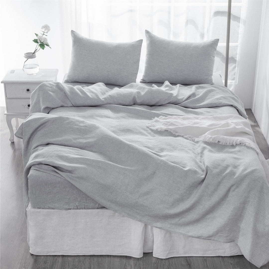 Native Linum Linen Bedding Set California King Size 4 Pc Cloud - California King - Walmart.com