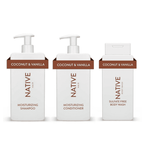 Native Coconut and Vanilla Sulfate Free Shampoo, Conditioner, and Body ...