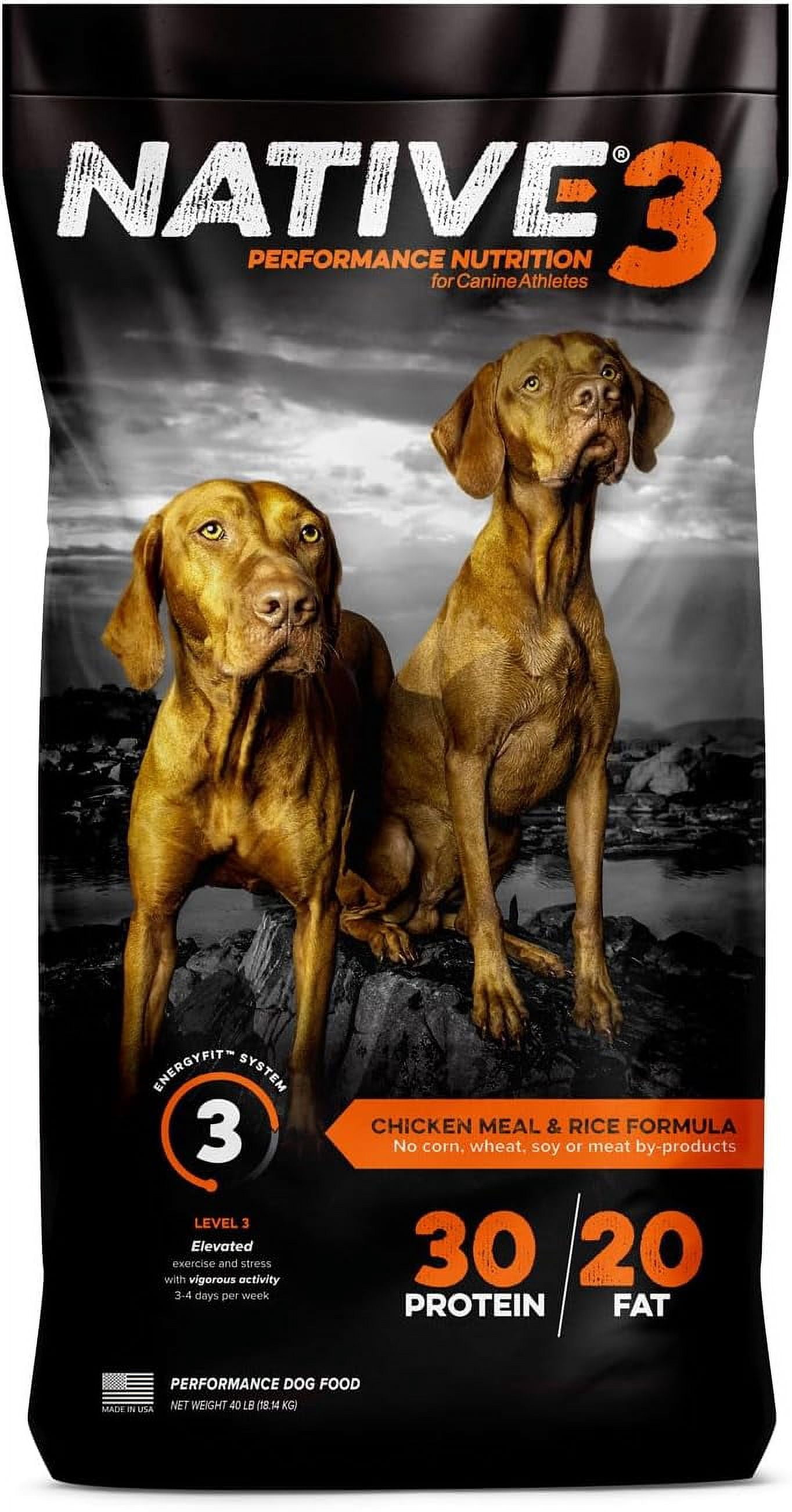 Native Performance Dog Food Level 3 30:20 Chicken Meal And Rice Formula ...