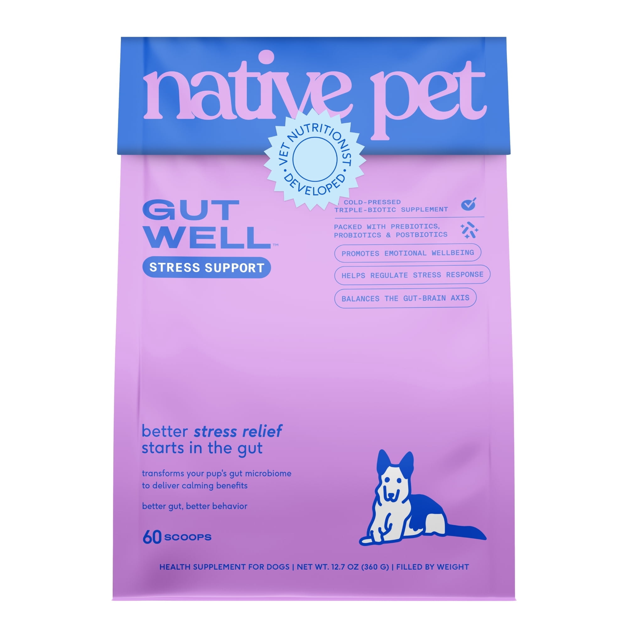 Native Pet GutWell Stress Support Anxiety Relief & Calming Supplement ...
