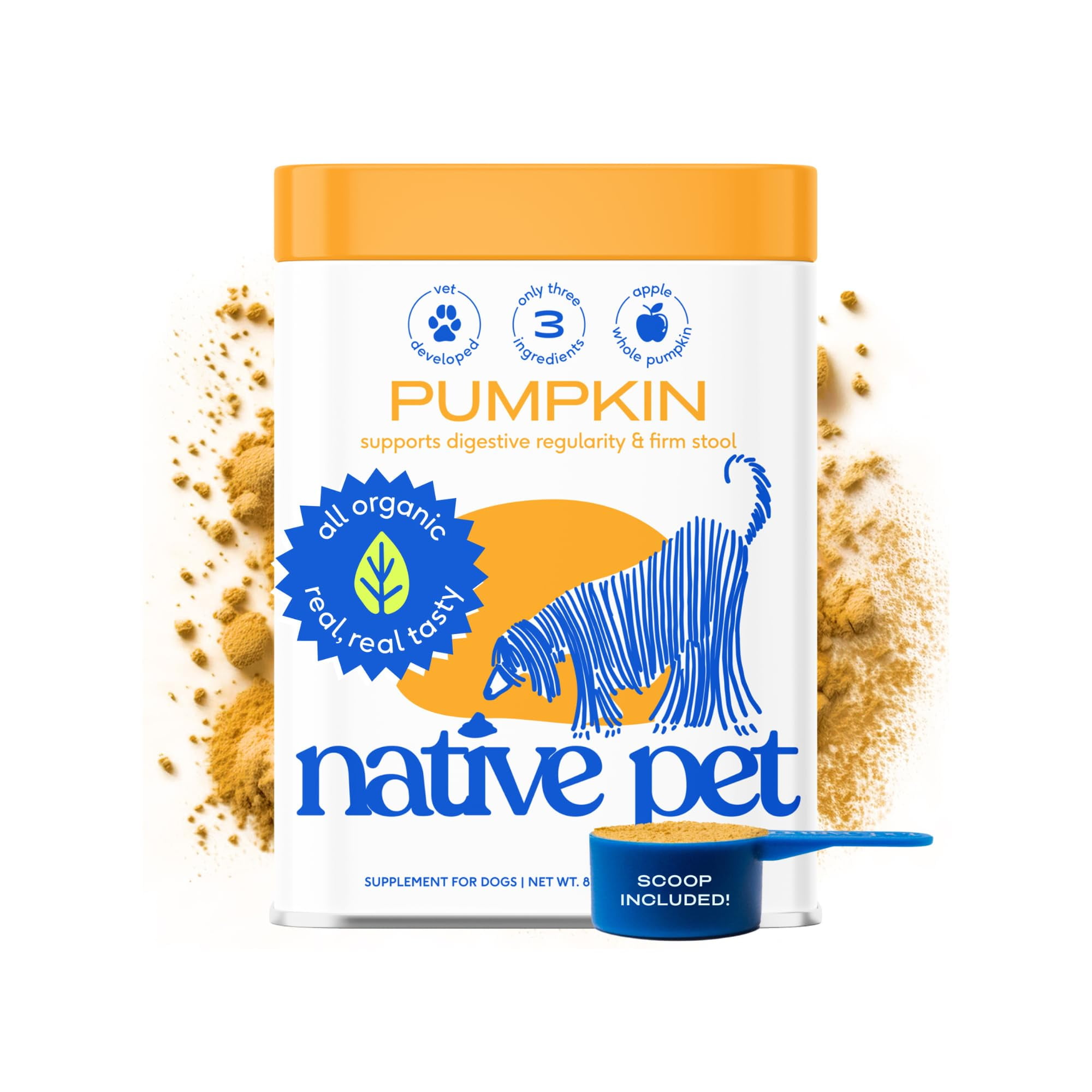 Native Pet Pumpkin FEV6 for Dogs - Organic Powder Pumpkin Food Toppers ...