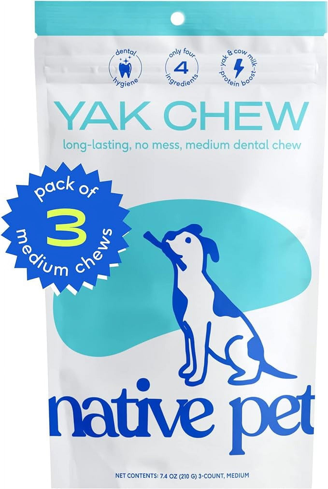 Native Pet Yak Chews for Dogs (3 Medium Chews). Pasture-Raised and ...