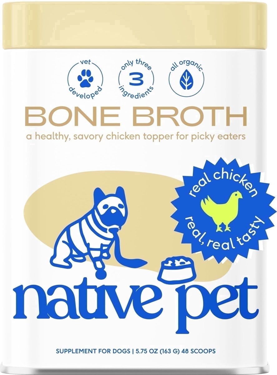 Native Pet Organic Chicken Broth, Bone Broth Protein Powder Topper for ...