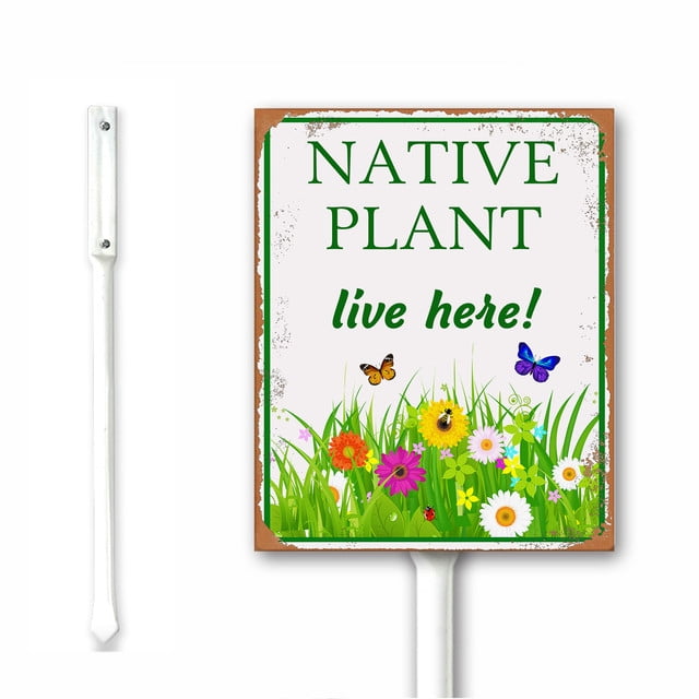 Native Plant Live Here Sign, Native Plant Garden Sign, Wildflower ...