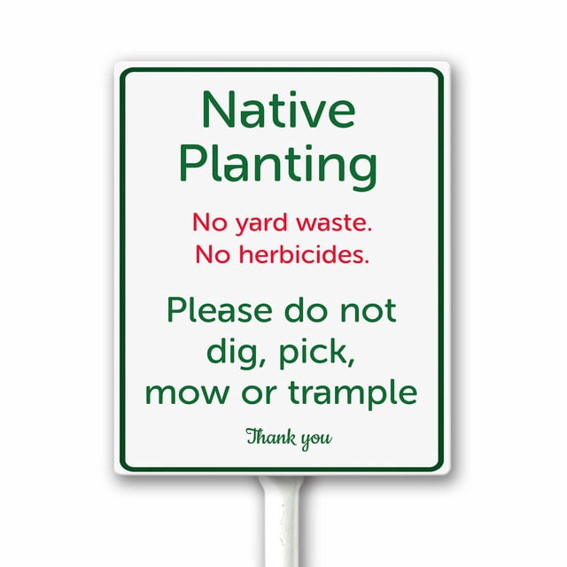 Native Plant Sign No yard waste Do Not Mow Sign Wildflower Yard Decor ...
