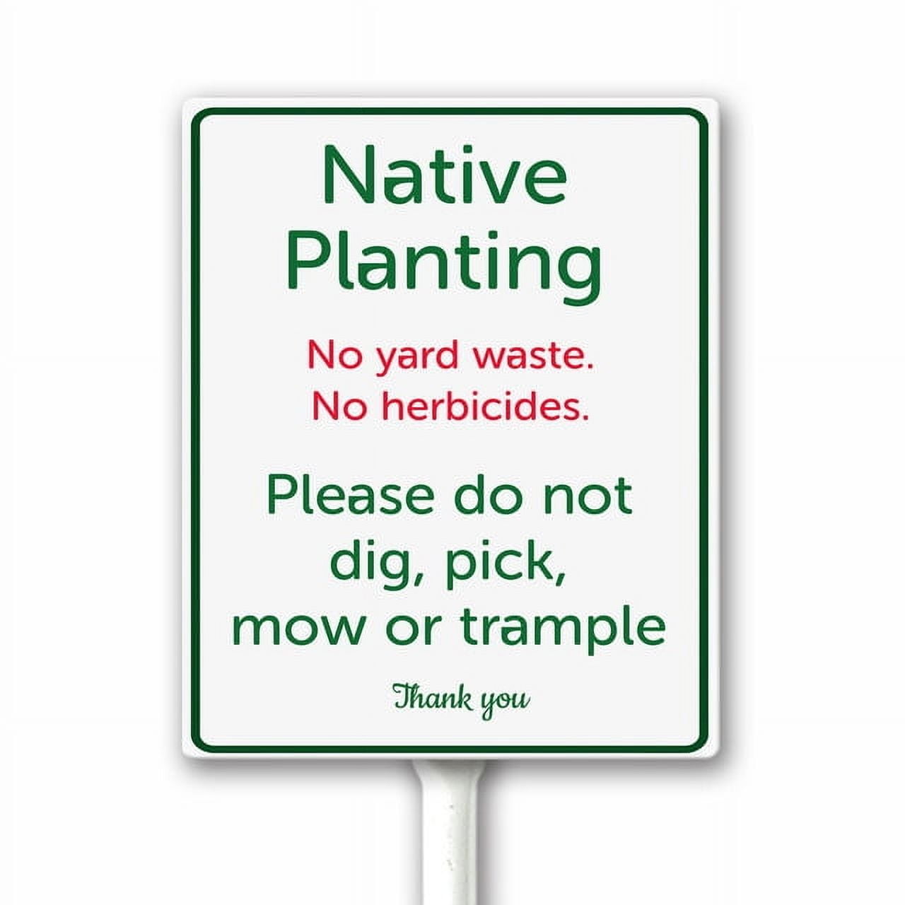 Native Plant Sign No yard waste Do Not Mow Sign Wildflower Yard Decor ...