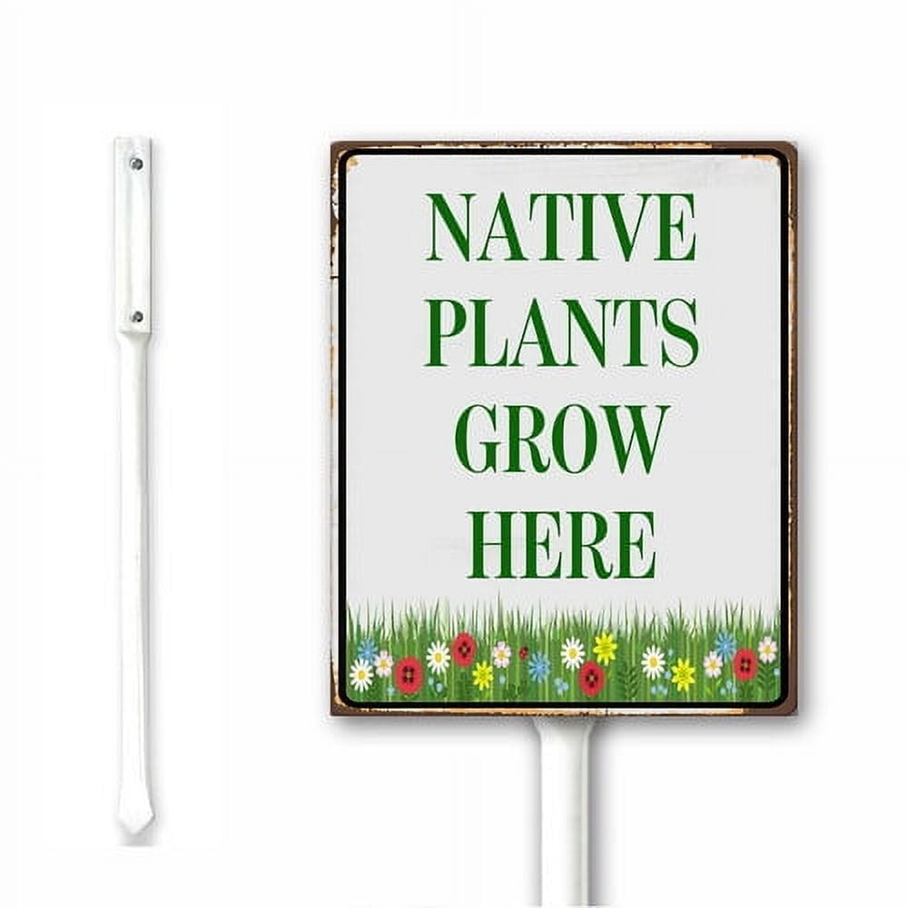 Native Plants Grow Here Metal Yard Sign, Native Garden Signs ...