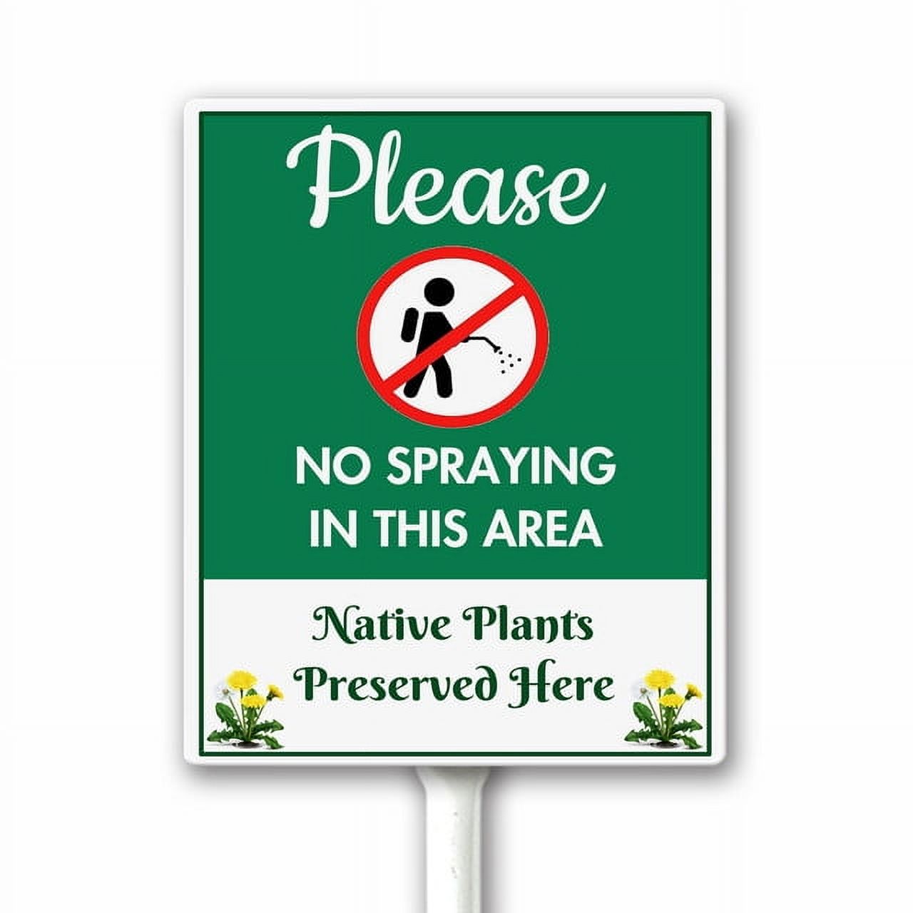 Native Plants Sign No Spraying In This Area Sign Yard Sign With Stake ...