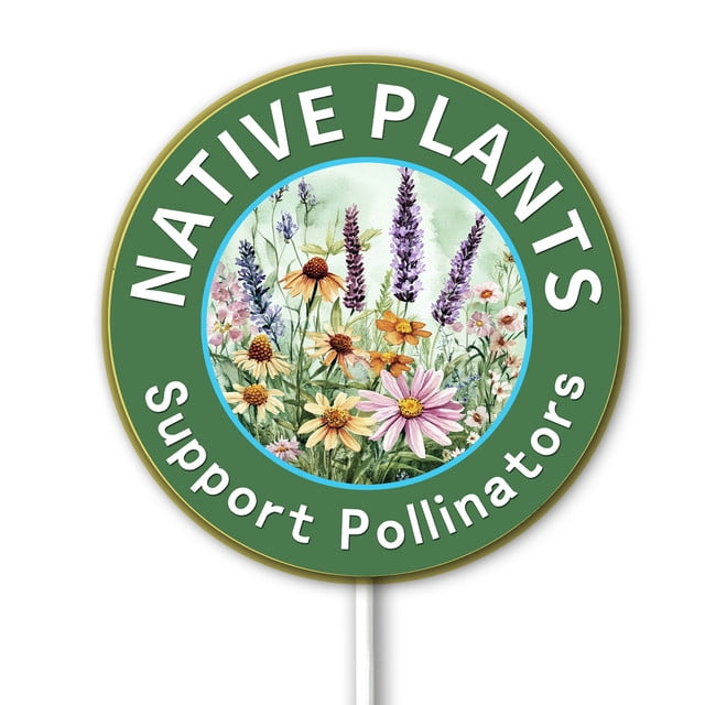 Native Plants Support Pollinators Garden Sign Wildflower Herb Gift for ...