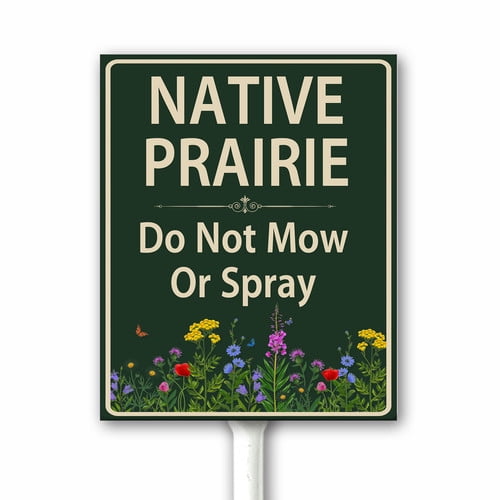 Native Prairie Do Not Mow Or Spray Sign With Stake, Wildflower Signs ...