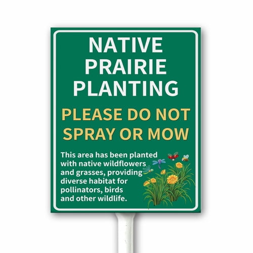 Native Prairie Planting Garden Sign, Native Plant Sign Outdoor ...