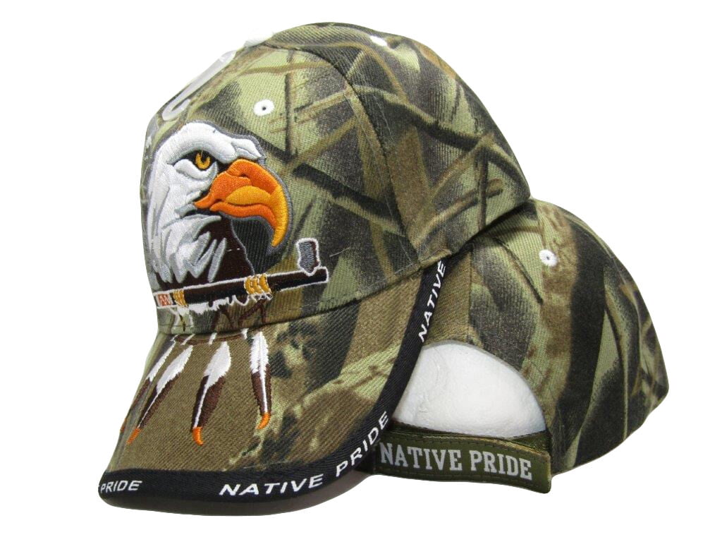 Native Pride American Eagle Herb Pipe Shadow Camo Embroidered Cap Hat ...