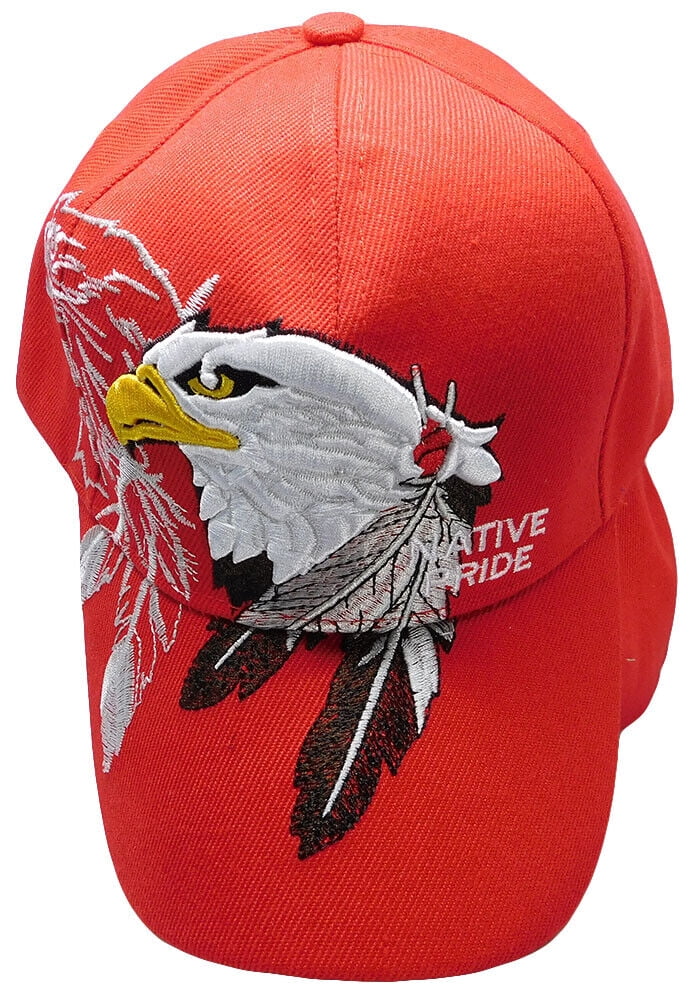 Native Pride Bald Eagle Red Embroidered Cap Hat - Walmart.com